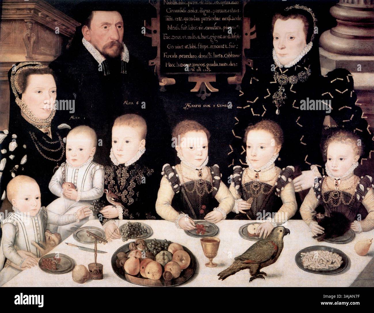 A 1567 portrait of William Brooke, 10th Baron Cobham, with his family ...