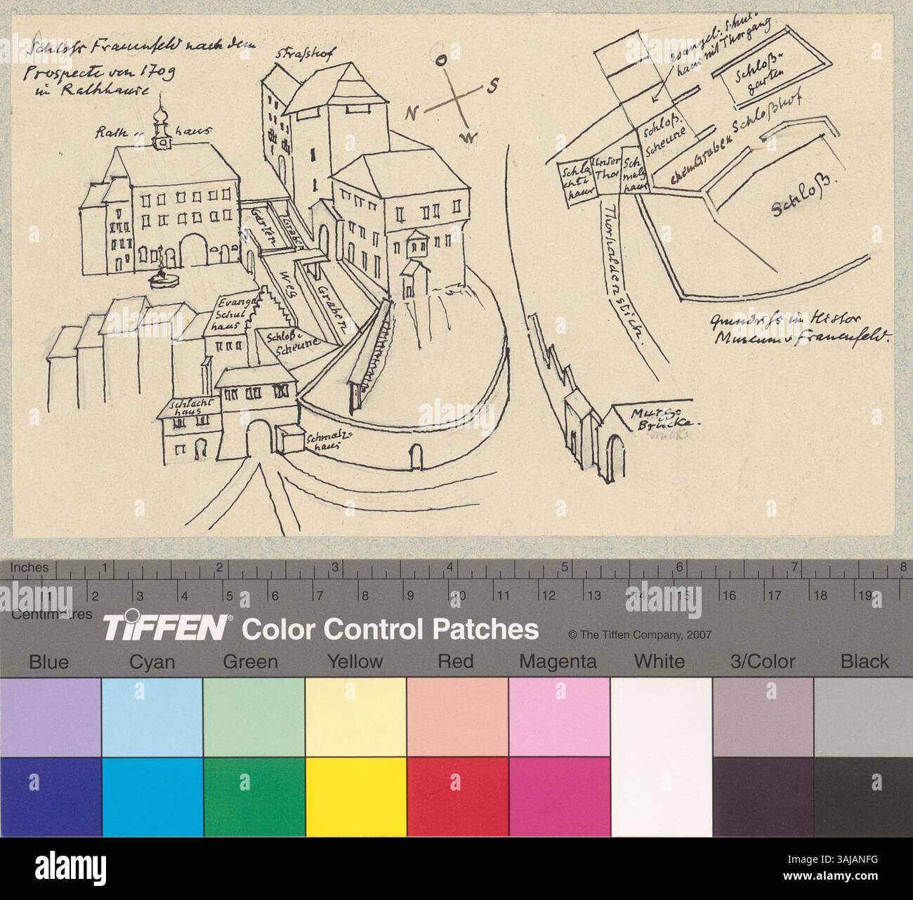 This 1895 drawing by Johann Rudolf Rahn shows a view and floor plan of ...
