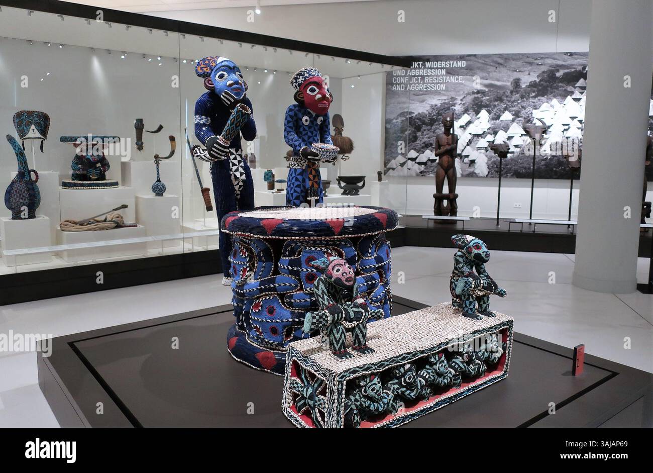 A throne and footstool for King Nsangu from Cameroon, crafted in 1880 ...