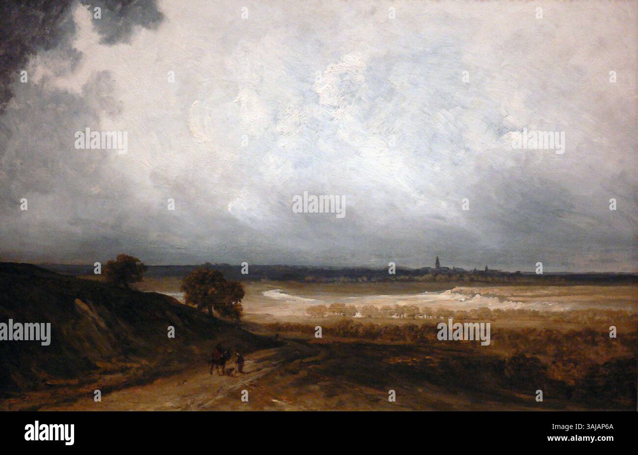 Georges Michel's 'Landscape with Figures' (1843) presents a harmonious ...