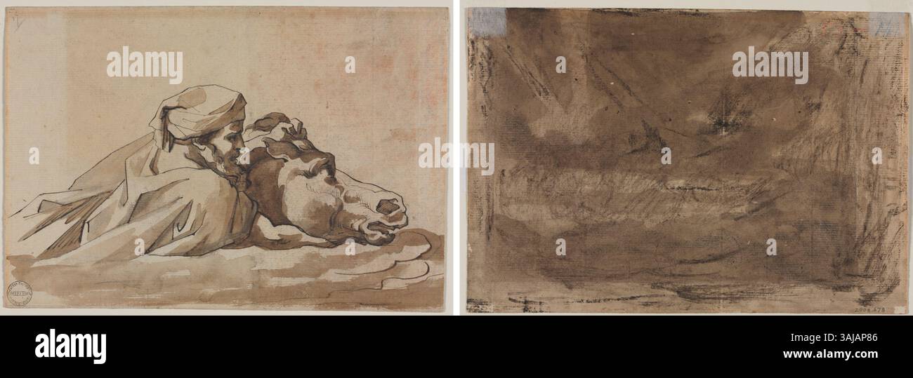 This drawing by Théodore Géricault, circa 1816, depicts a man clutching ...