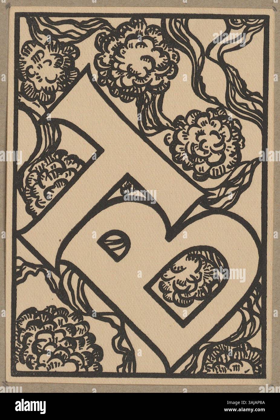 The ex libris design by Thorvald Bindesbøll, created in 1893, is an ...
