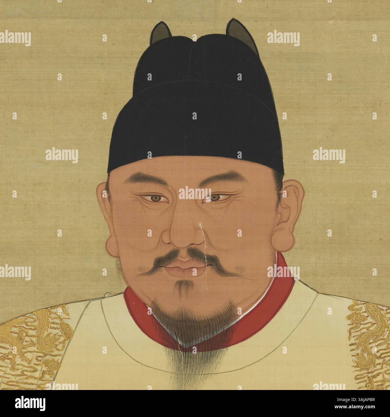 A portrait of Emperor Ming Taizu, also known as Hongwu, from the Ming ...