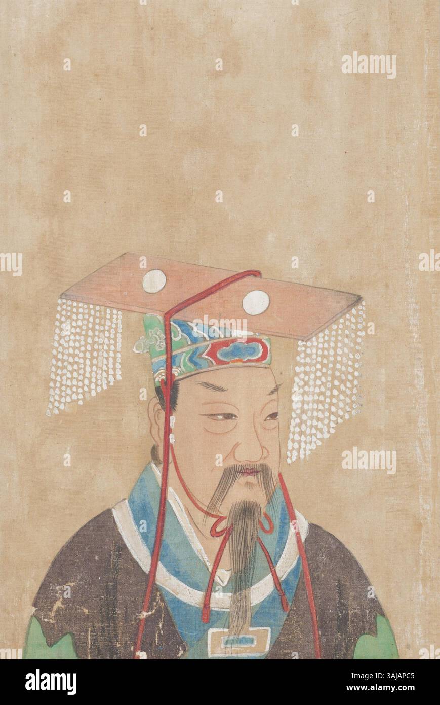 This 19th-20th century portrait of Emperor Shun, a ruler from the ...