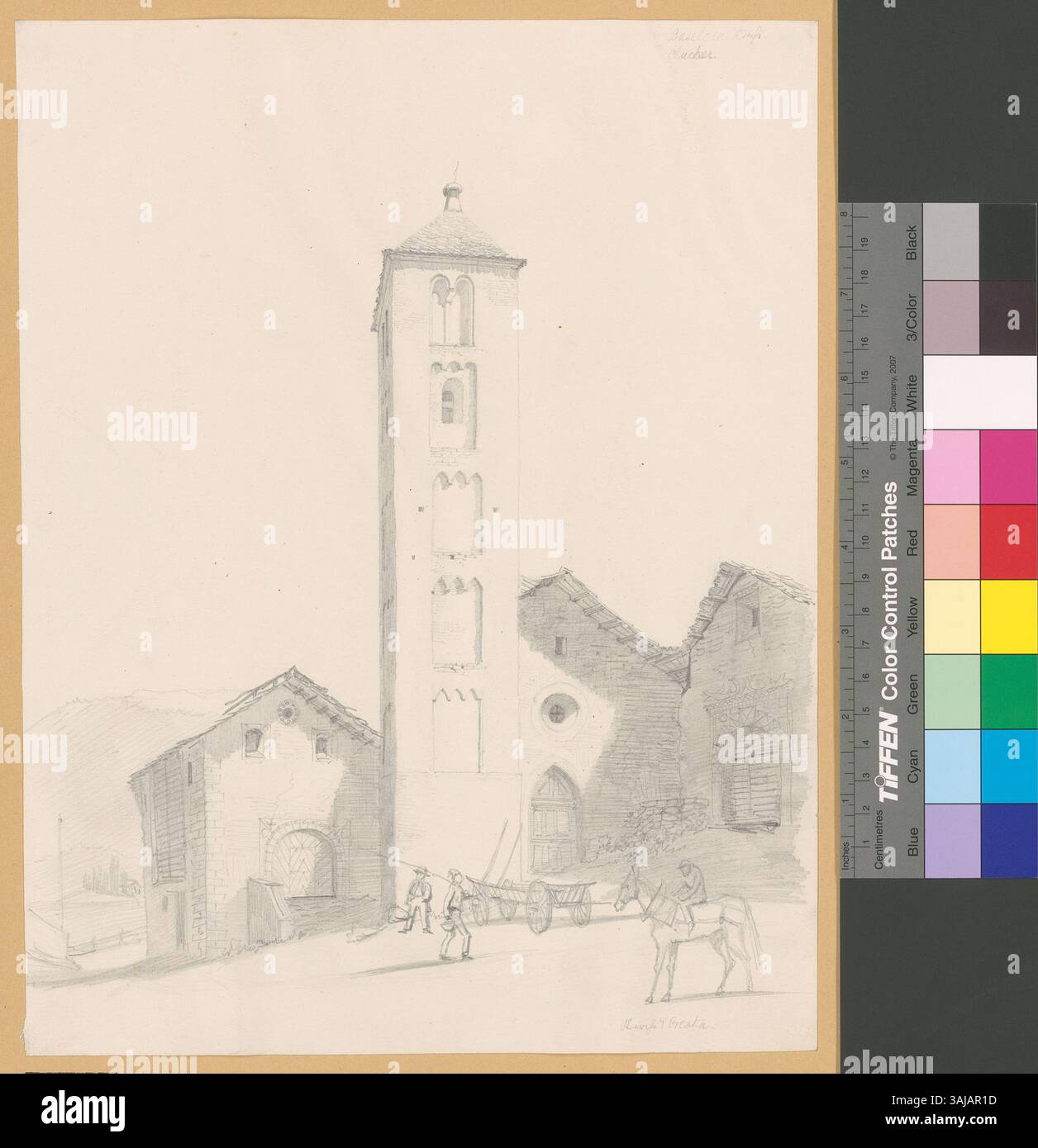 This print features an exterior view of the Reformed Church in Cresta ...
