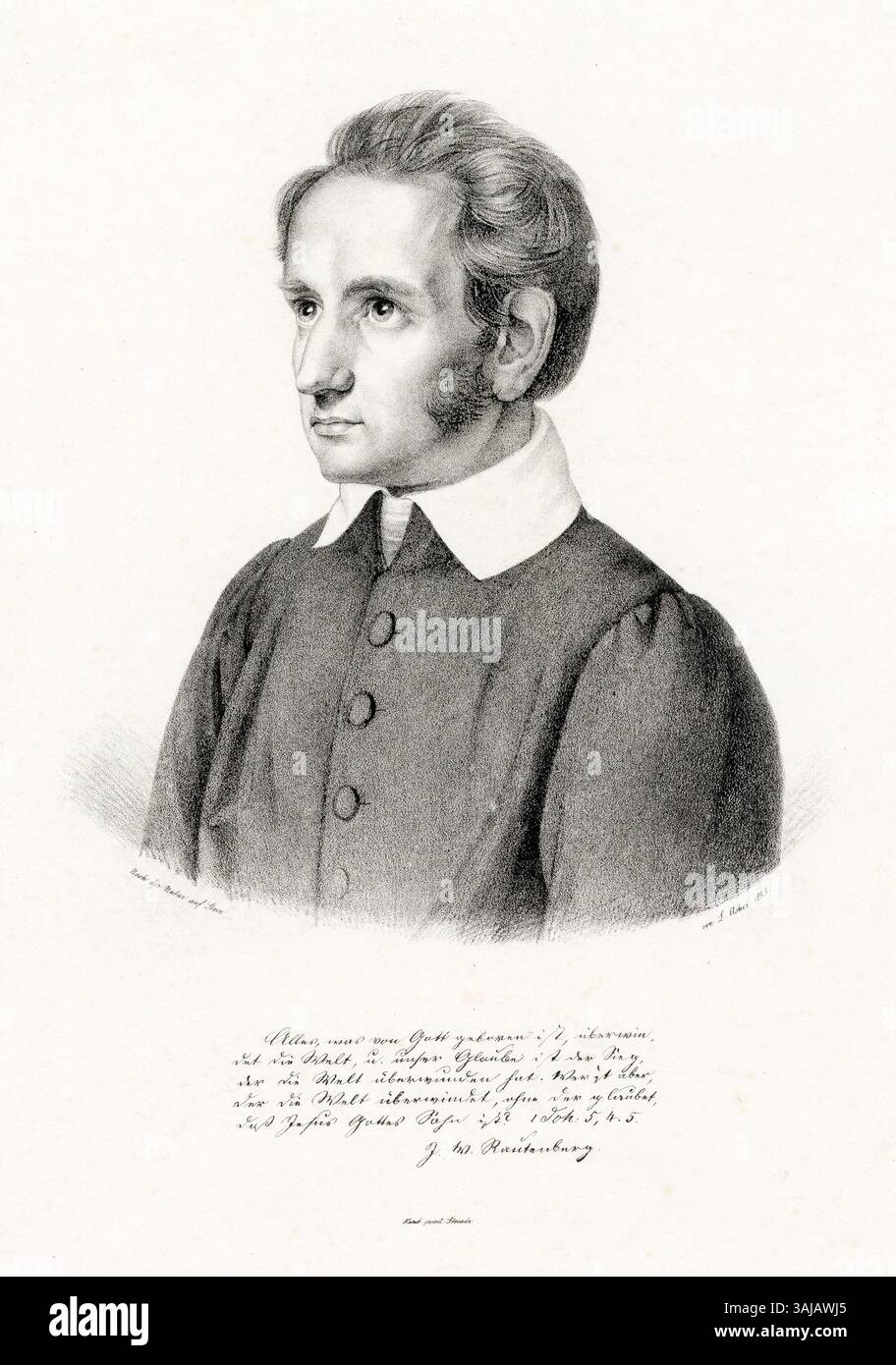 Lithograph portrait of Johann Wilhelm Rautenberg, created by Louis ...