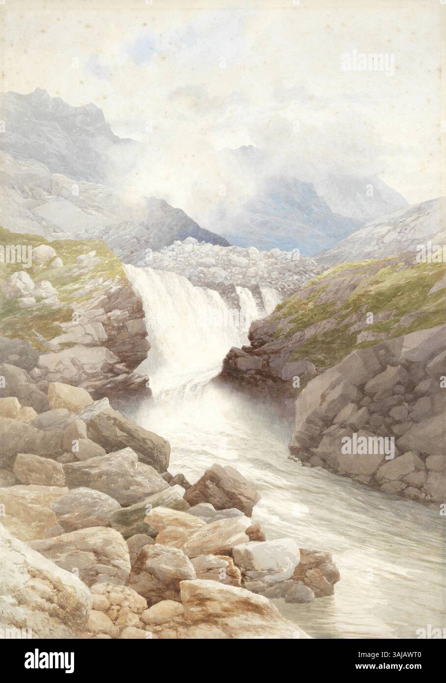 Another of George Strahan's 19th-century mountain landscapes in Kashmir ...