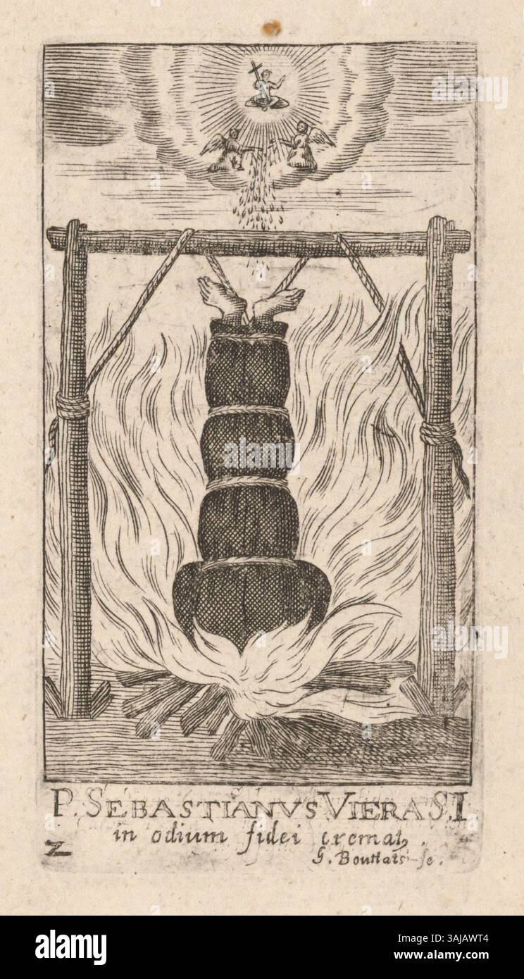The engraving by Gerard Bouttats depicts the martyrdom of Jesuit Father ...