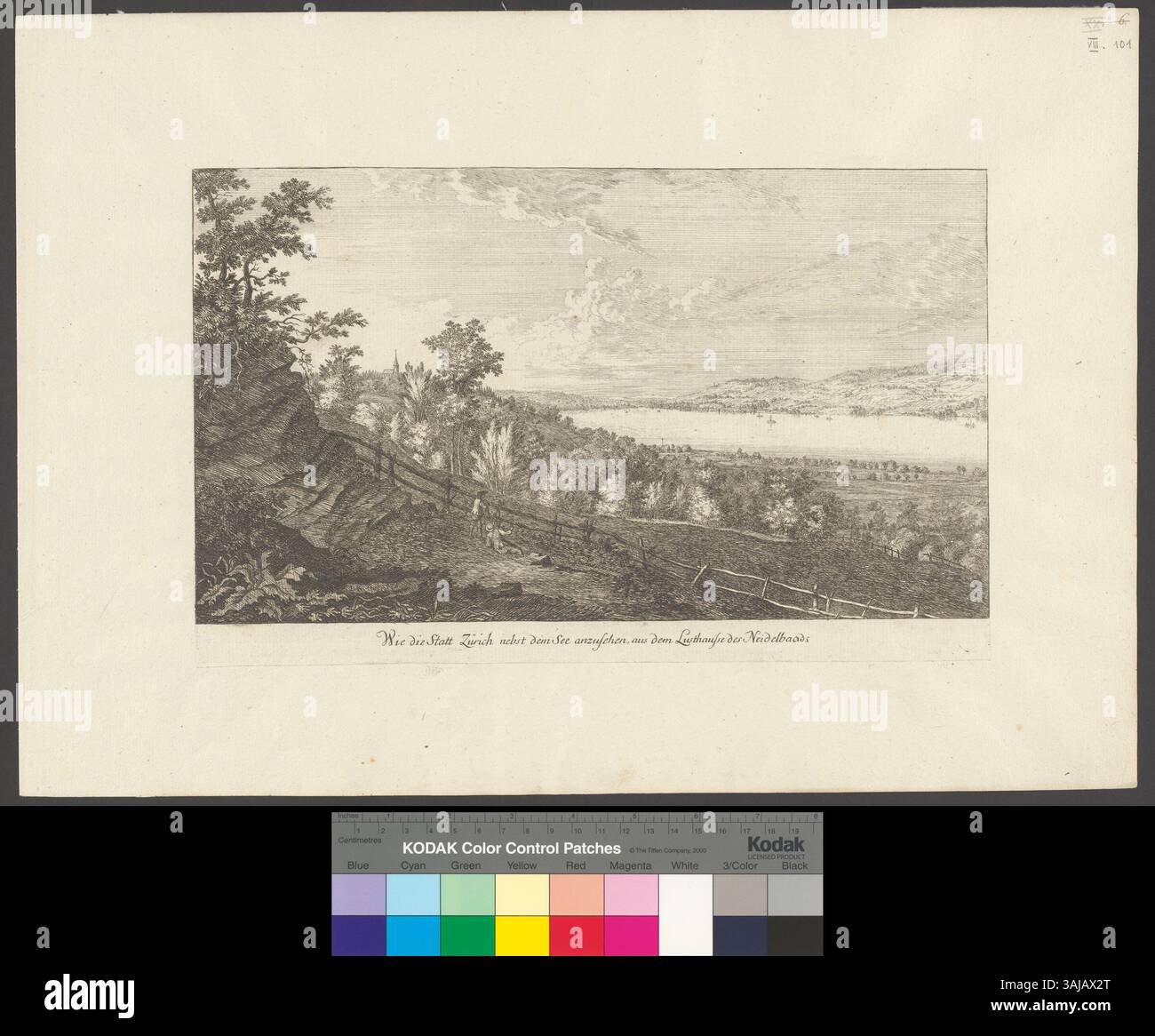 This 1775 etching by Johann Jakob Koller shows the view of the city of ...