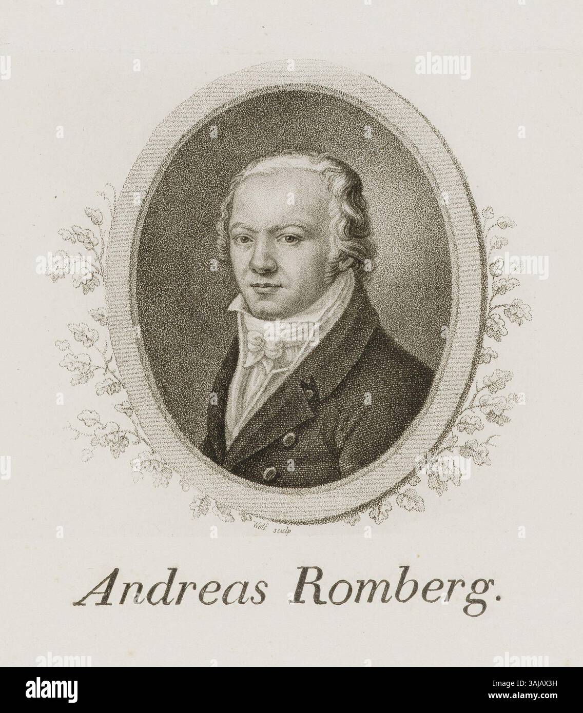 A copper engraving of Andreas Romberg, housed in the Hamburg State and ...