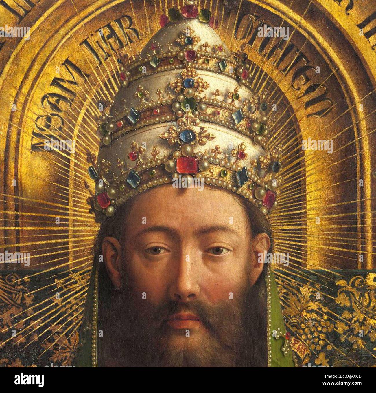 A detail from Jan van Eyck's 'The Adoration of the Lamb' (1432 ...