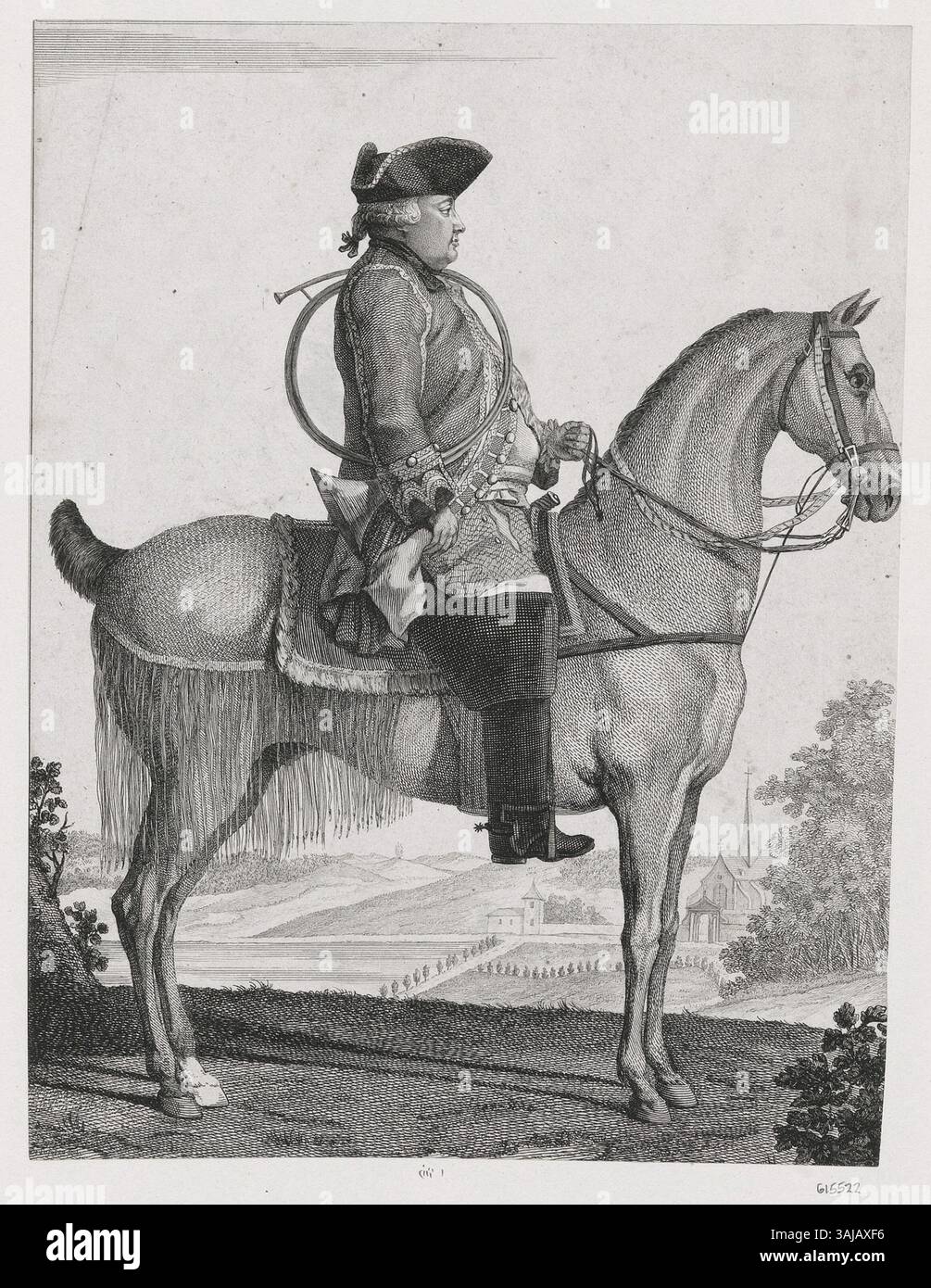 This portrait of Louis Joseph, Prince of Condé (1736–1818), created by an unidentified engraver ...