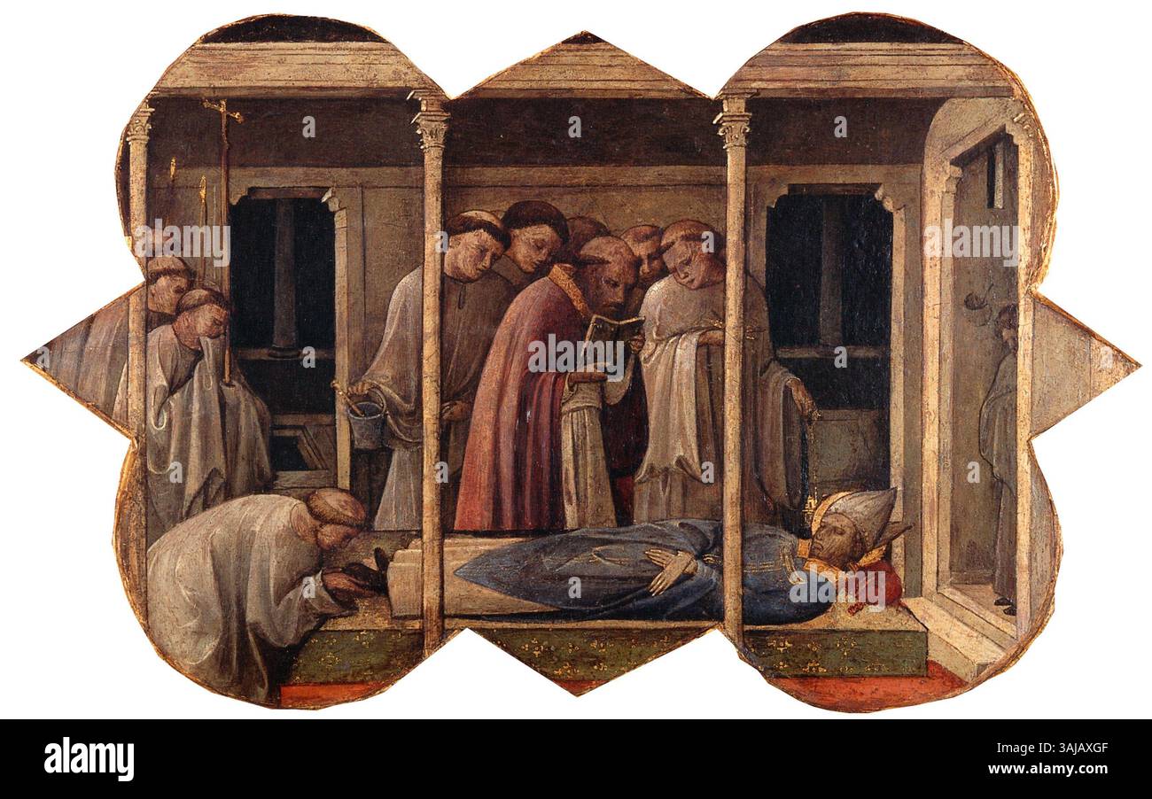 The Funeral of St. Augustinus, attributed to Lorenzo Monaco or Giotto ...