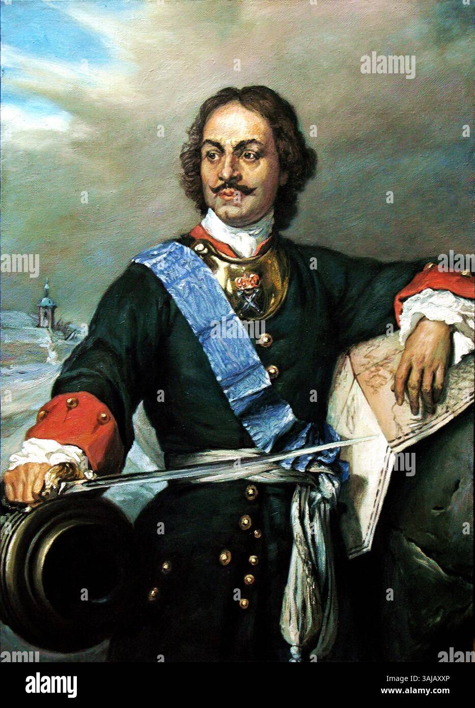 Portrait of Peter I by Paul Delaroche from 1838. The painting captures ...