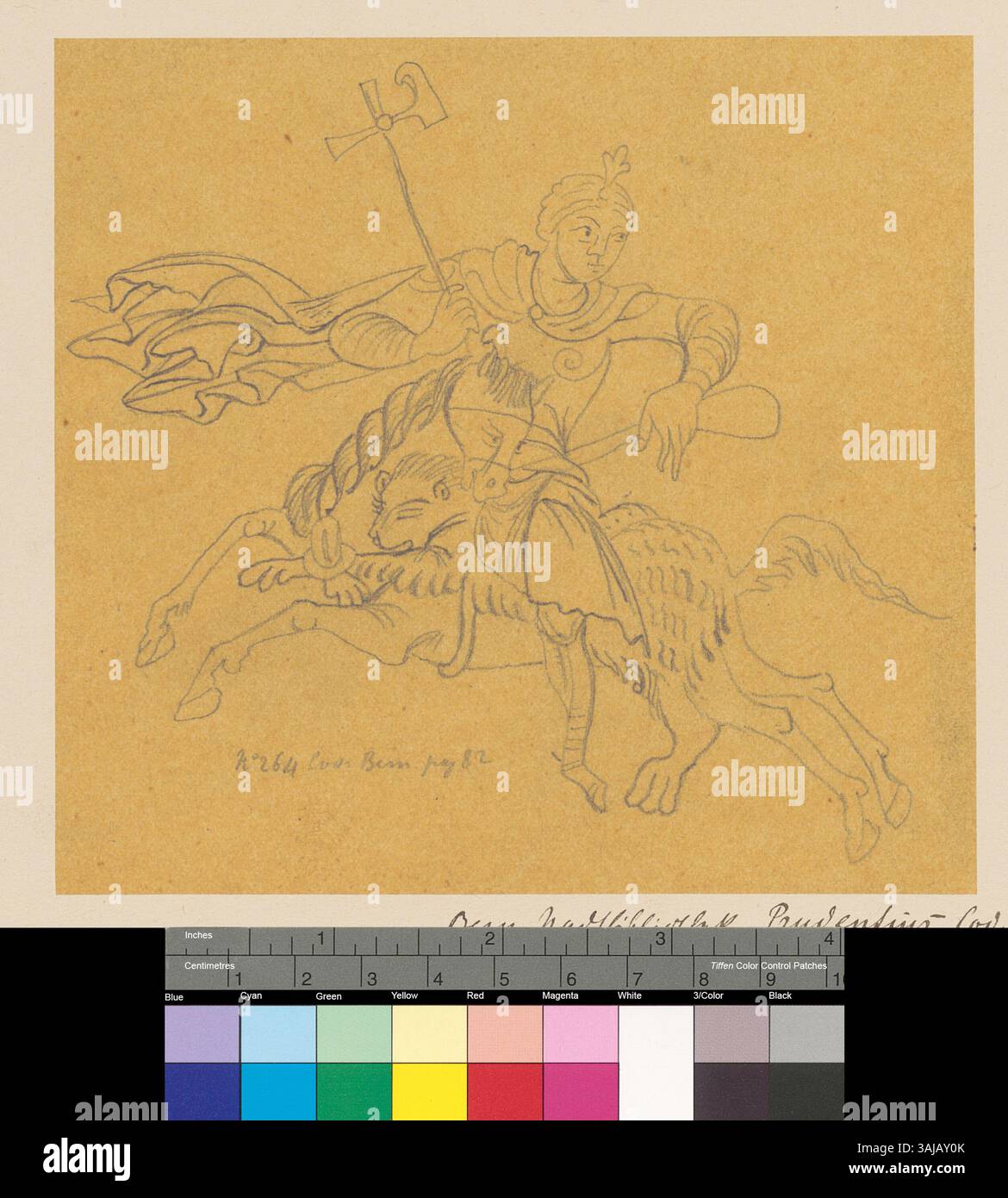 Johann Rudolf Rahn copied an excerpt from the manuscript 'Prudentius ...