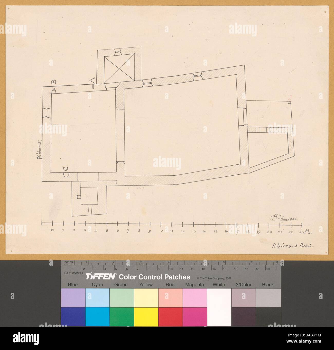 Johann Rudolf Rahn’s 1906 artwork presents the floor plan of the former ...