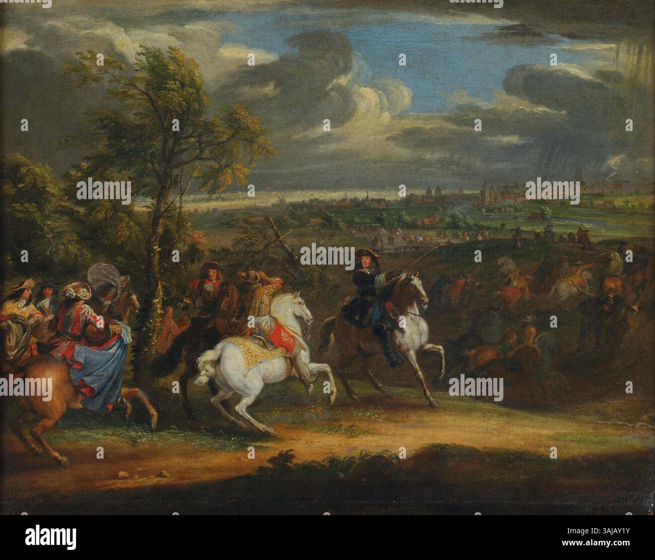 This painting by the Studio of Adam Frans van der Meulen depicts Louis ...