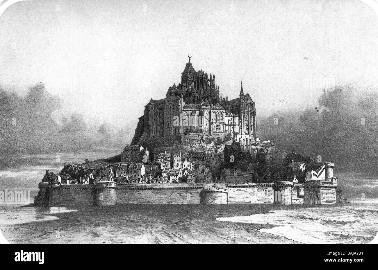 In this 1856 painting, Thomas Drake depicts Mont Saint-Michel ...