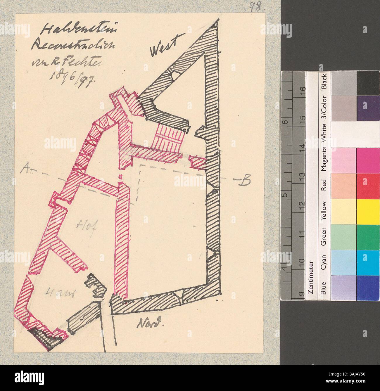 This image illustrates the floor plan of the Haldenstein castle ruin in ...