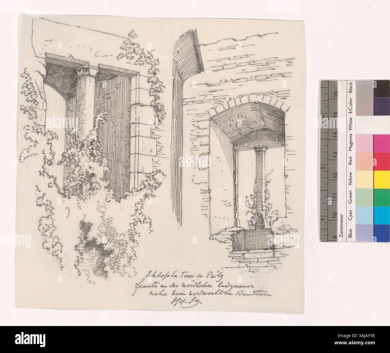 This 1889 drawing by Johann Rudolf Rahn depicts a window located in the ...