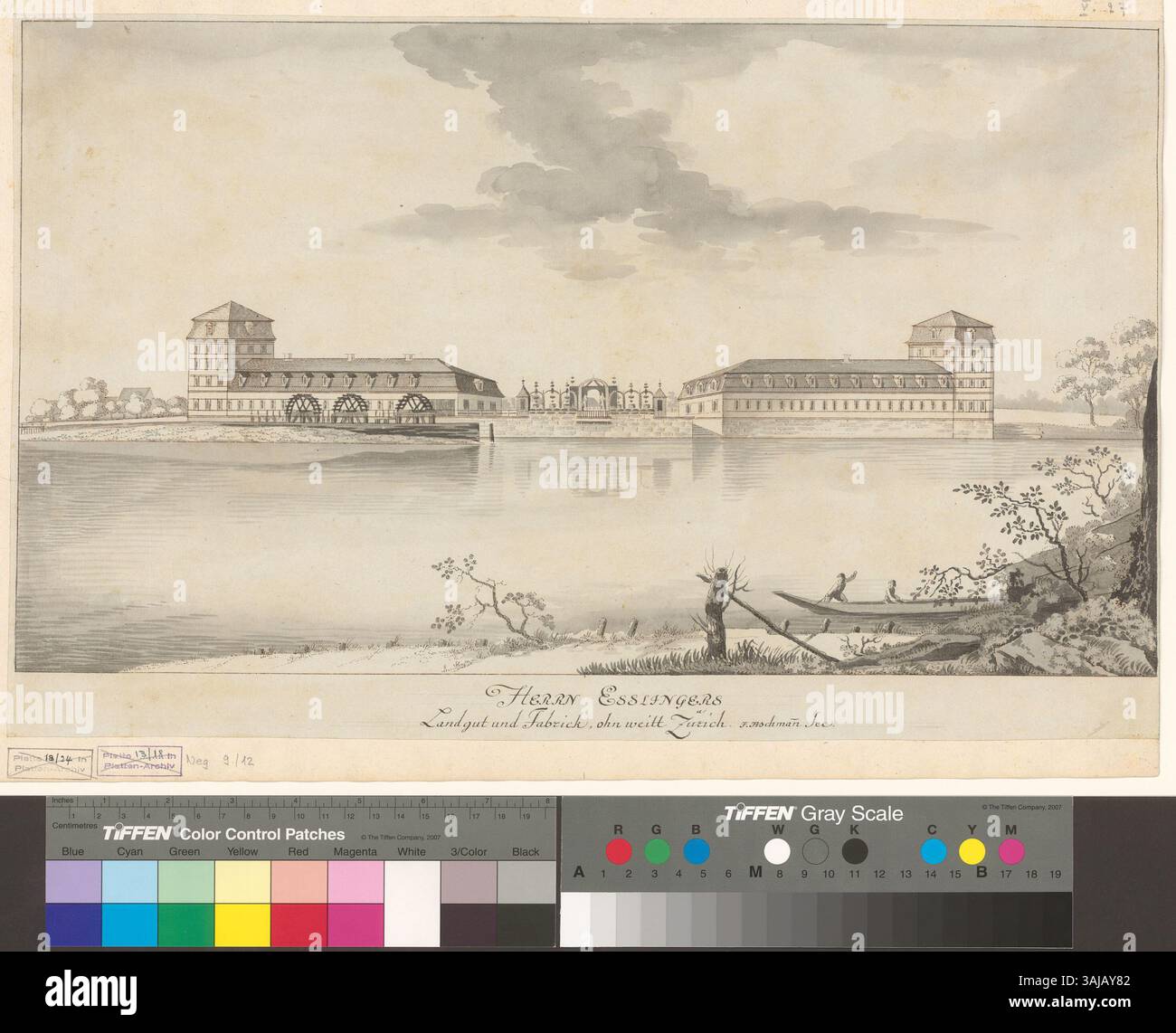 This drawing depicts the residential and Indian fabric factory of David ...