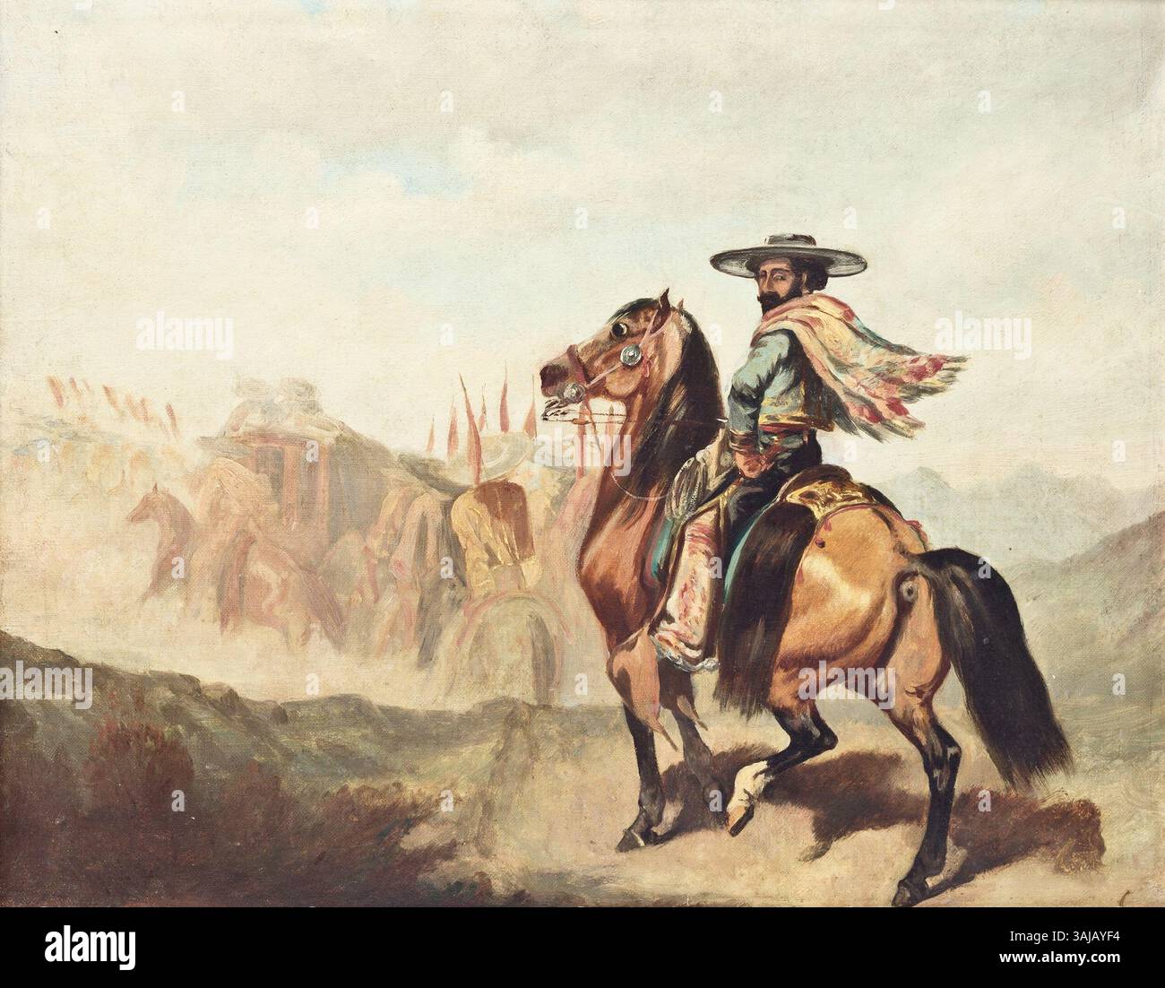 'Chinaco con diligencia,' a 19th-century painting housed in the Museo ...