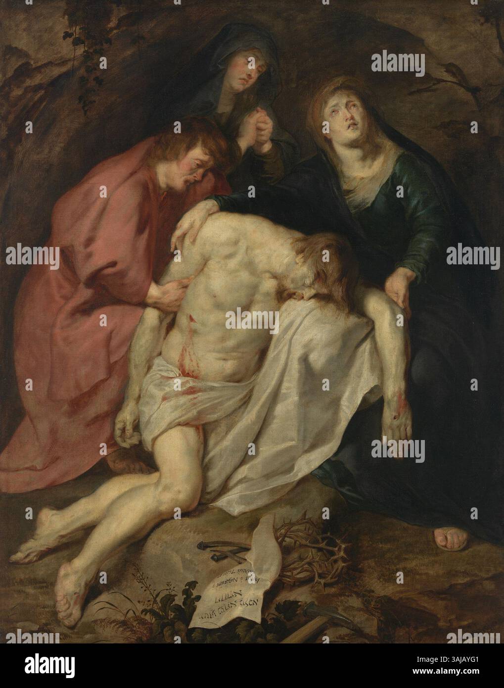 This painting, attributed to the Circle of Peter Paul Rubens, depicts the Lamentation of Christ ...