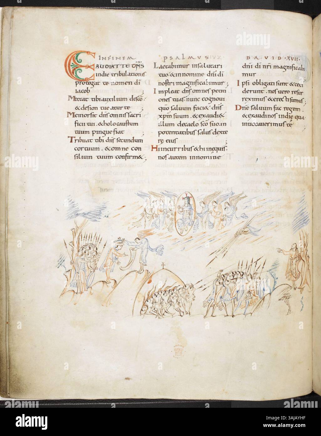 The Harley MS 603 f011v is an illuminated page from a psalter ...