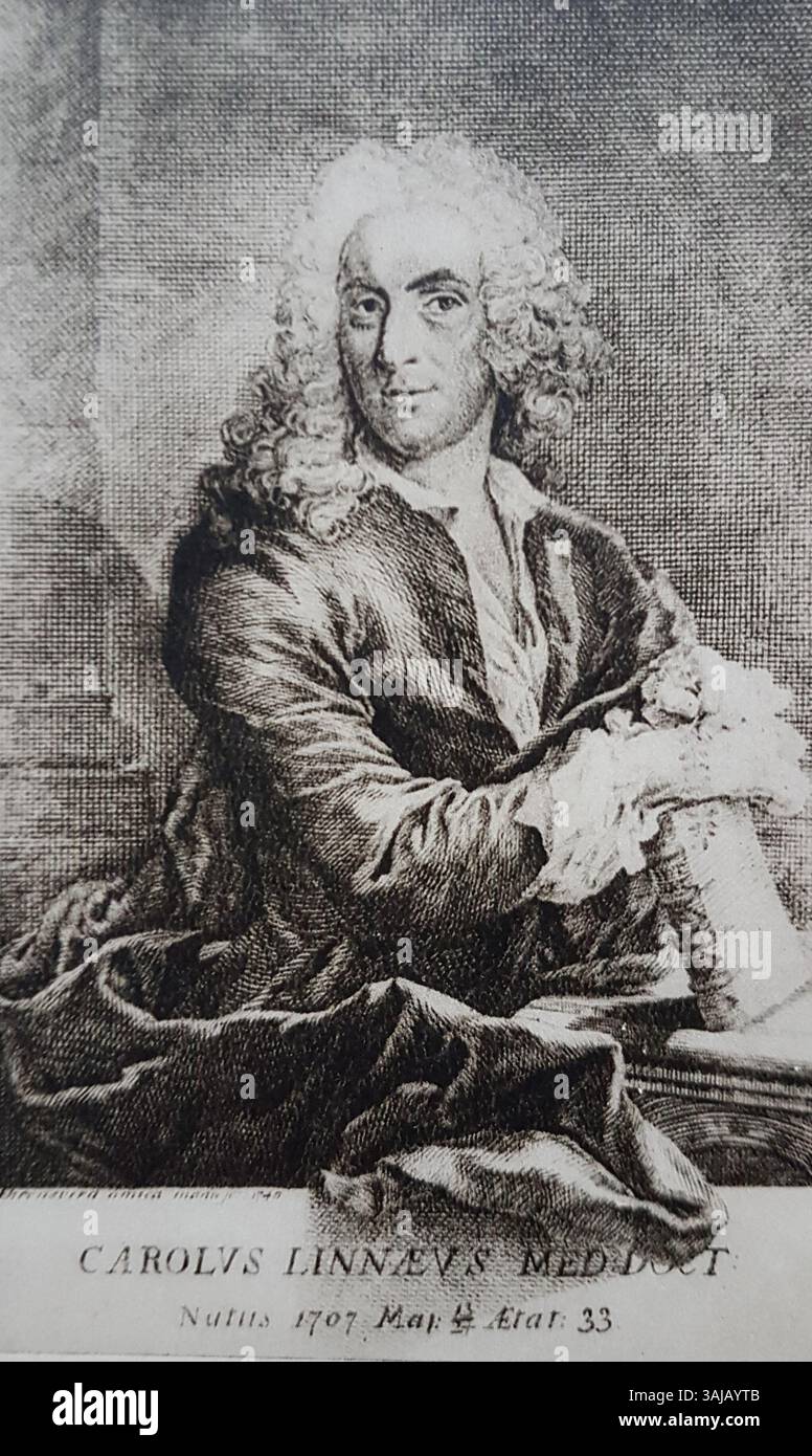 This drawing by Augustin Ehrensvärd features Carl Linnaeus, the ...
