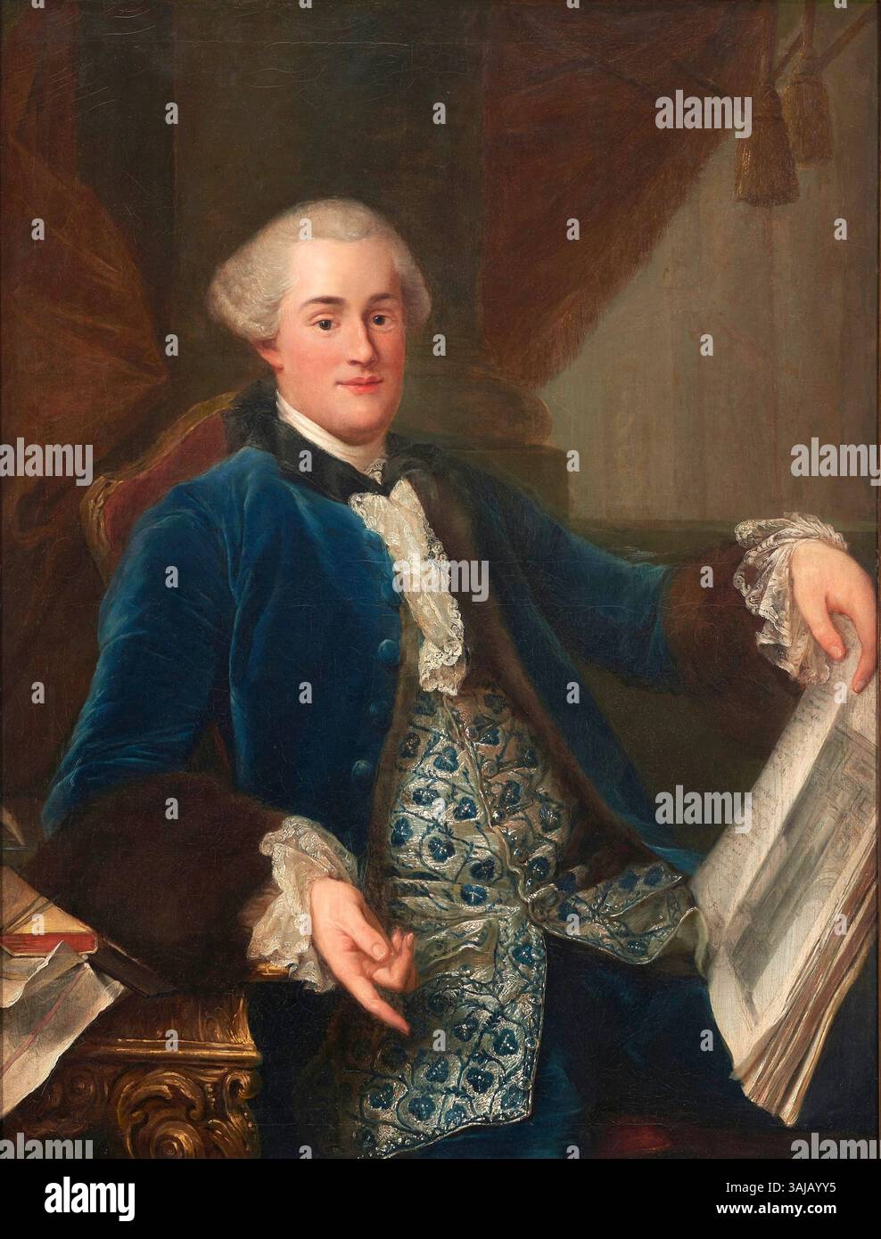 The painting 'Portrait of a Man with Architect's Attributes' by ...