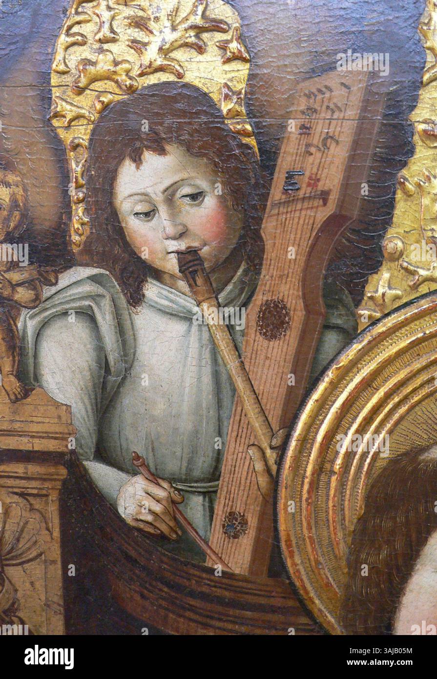 A detail from Jaume Huguet's 'Marededéu dels Àngels de Vallmoll ...