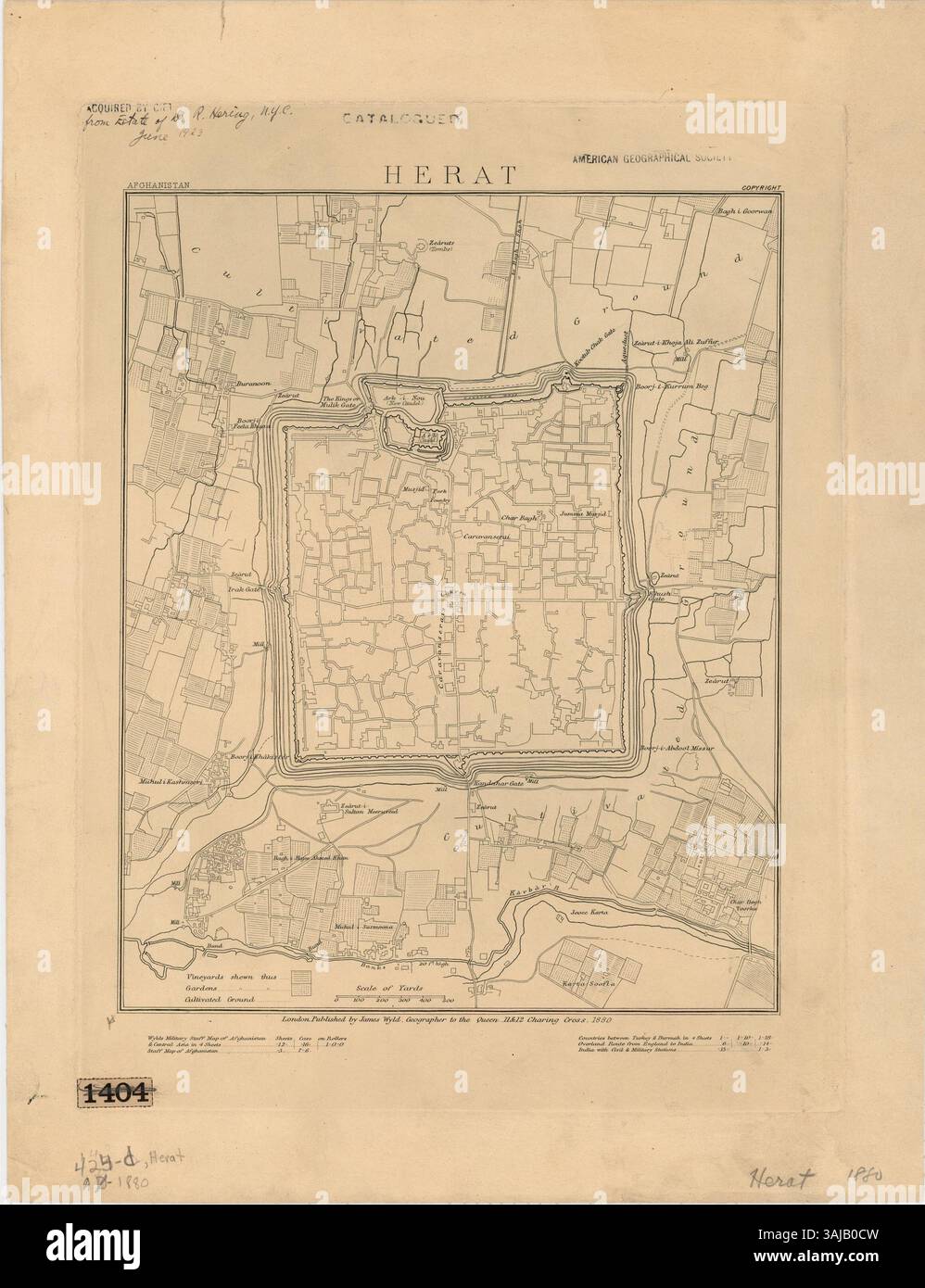 This detailed map of Herat, Afghanistan, created in 1880, highlights ...