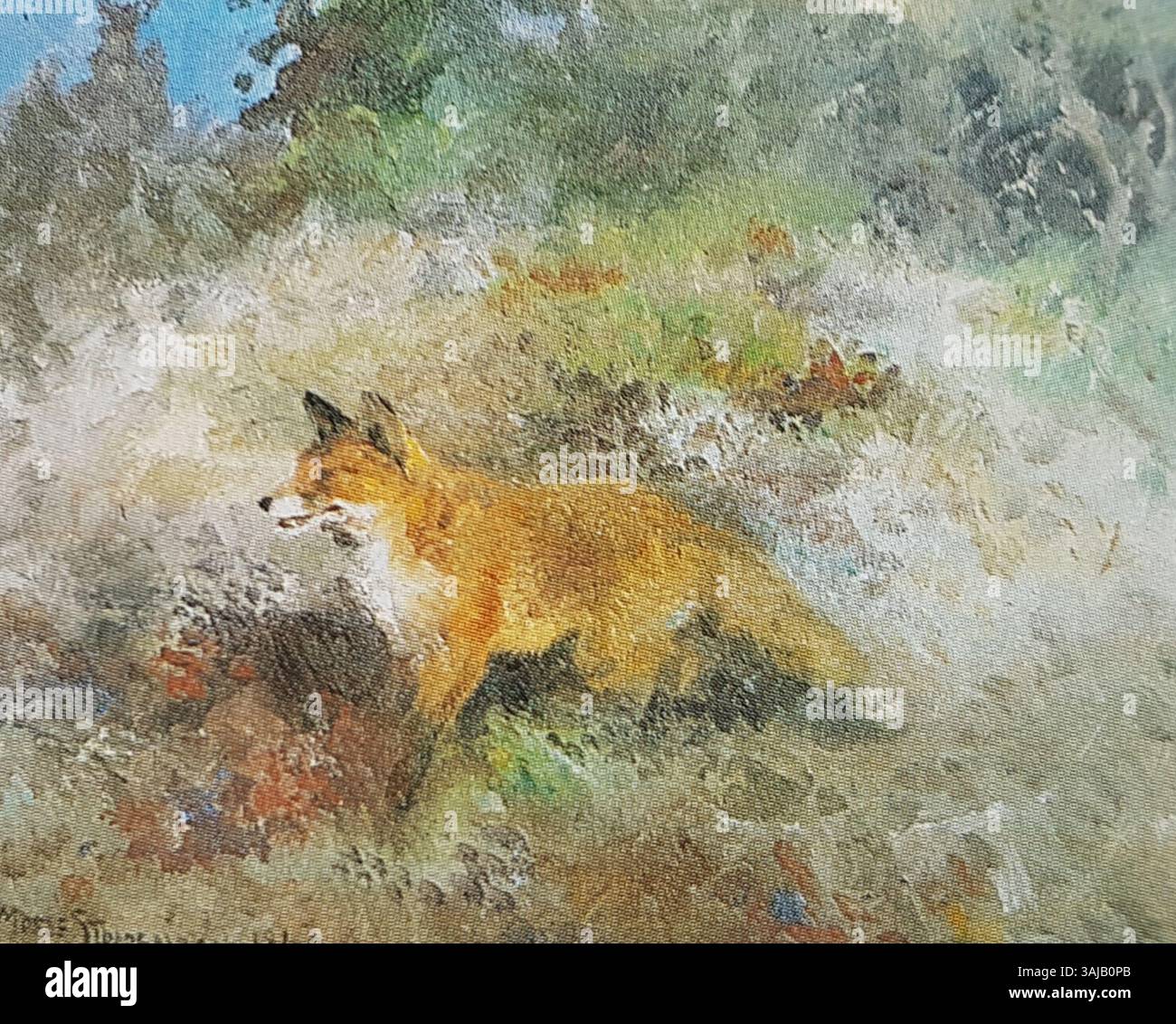 A painting of a fox by Mosse Stoopendaal, showcasing the animal's ...