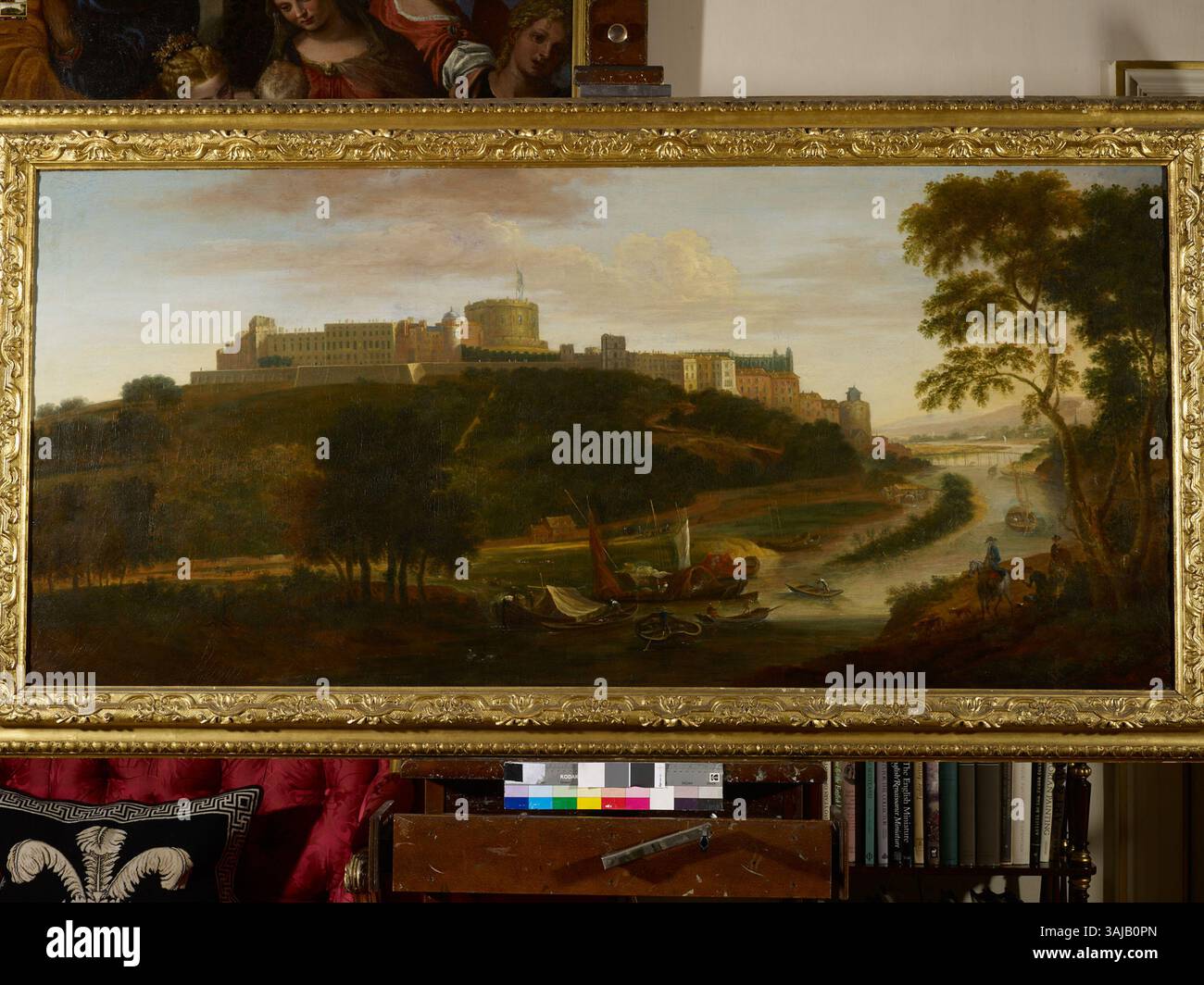 This 18th-century British painting, created circa 1730, depicts a view ...