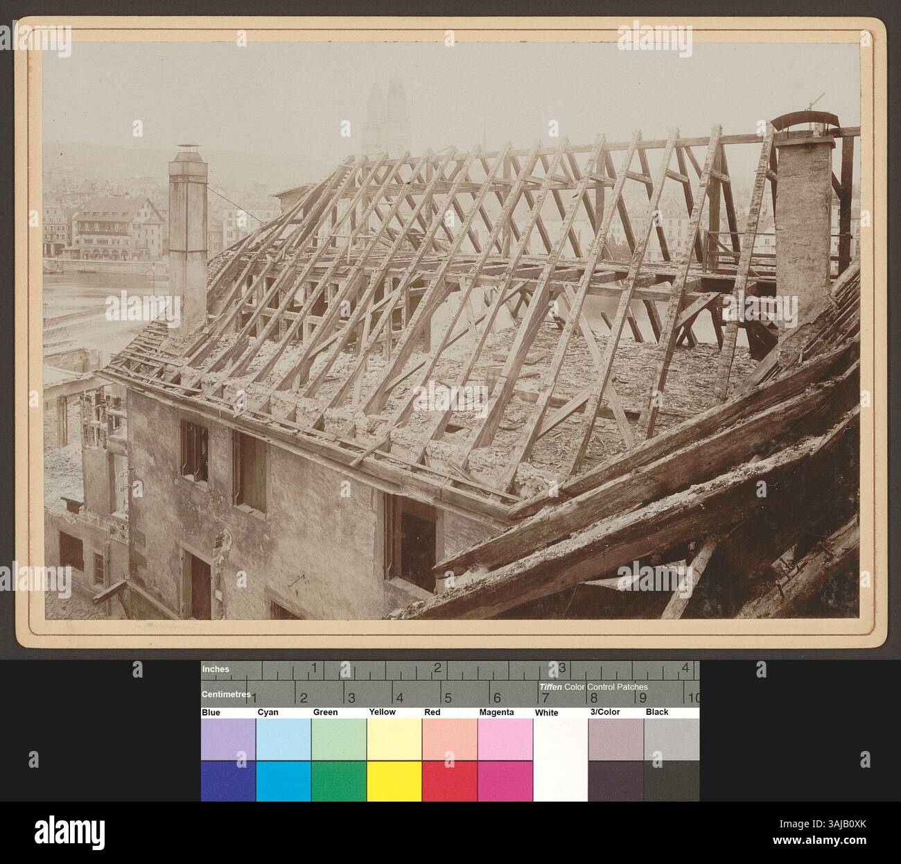 This 1898 photograph by Robert Breitinger shows the roof structure of ...