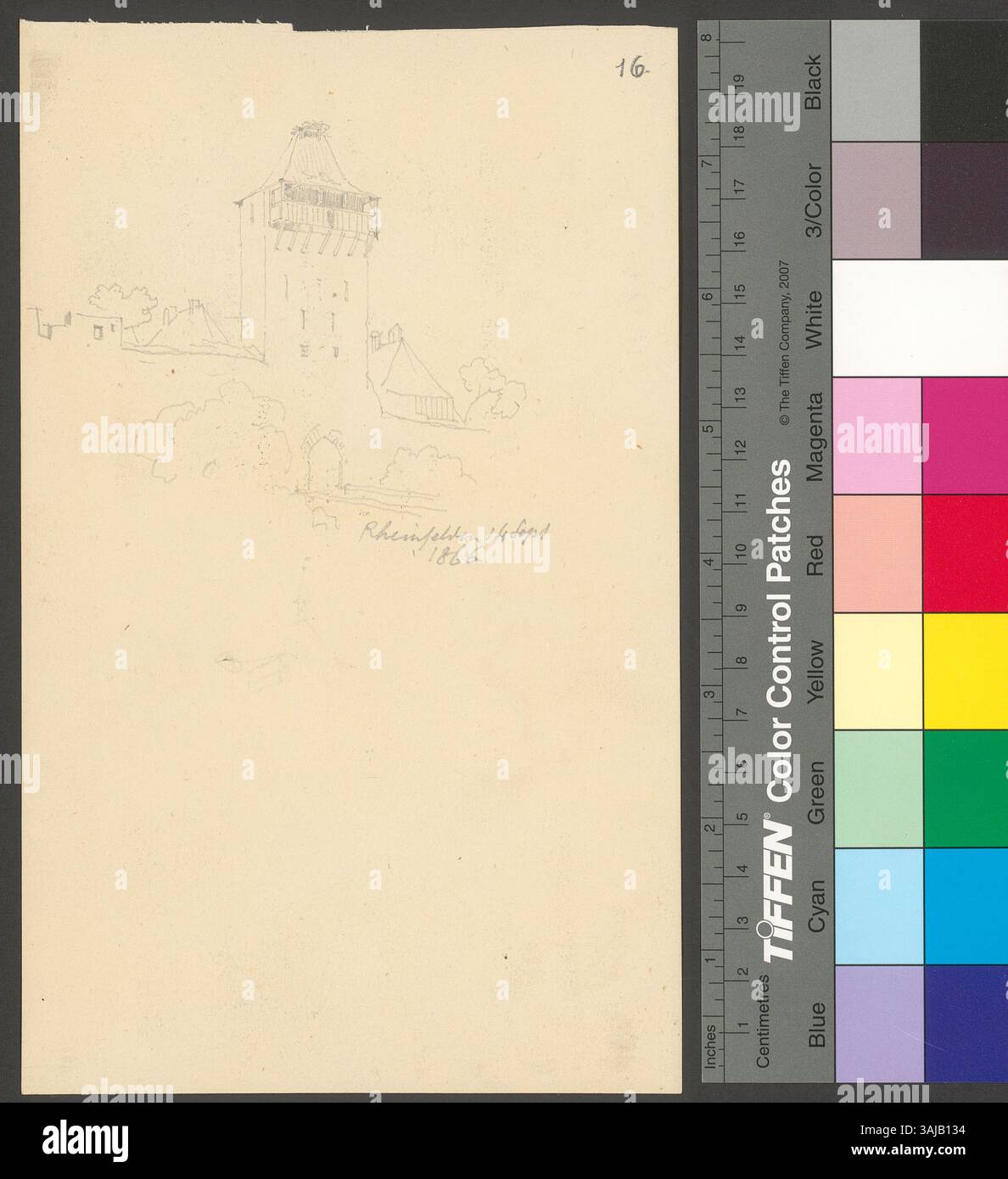 Johann Rudolf Rahn's 1866 painting portrays a section of the city wall ...