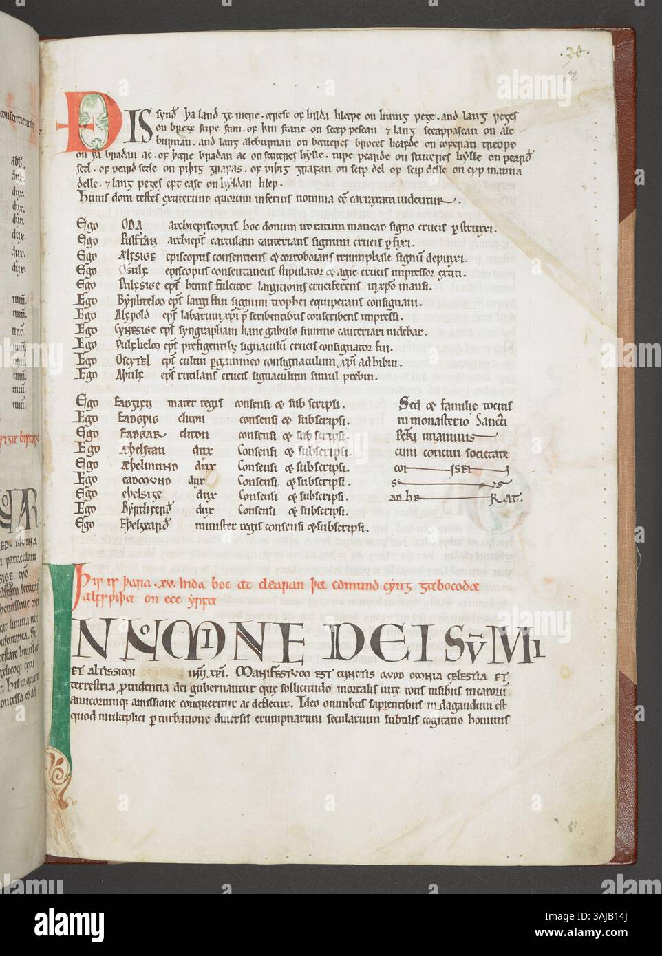 This folio from the 'Codex Wintoniensis' features illuminated writing ...