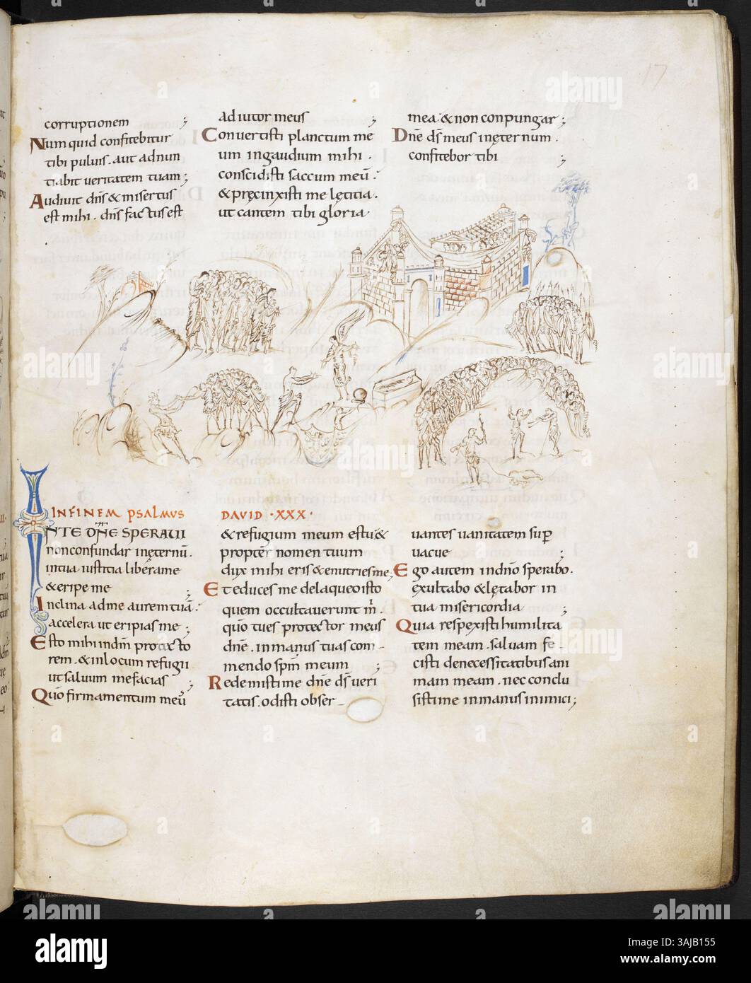 Harley manuscript 603 f017r is a psalter with intricate illumination ...