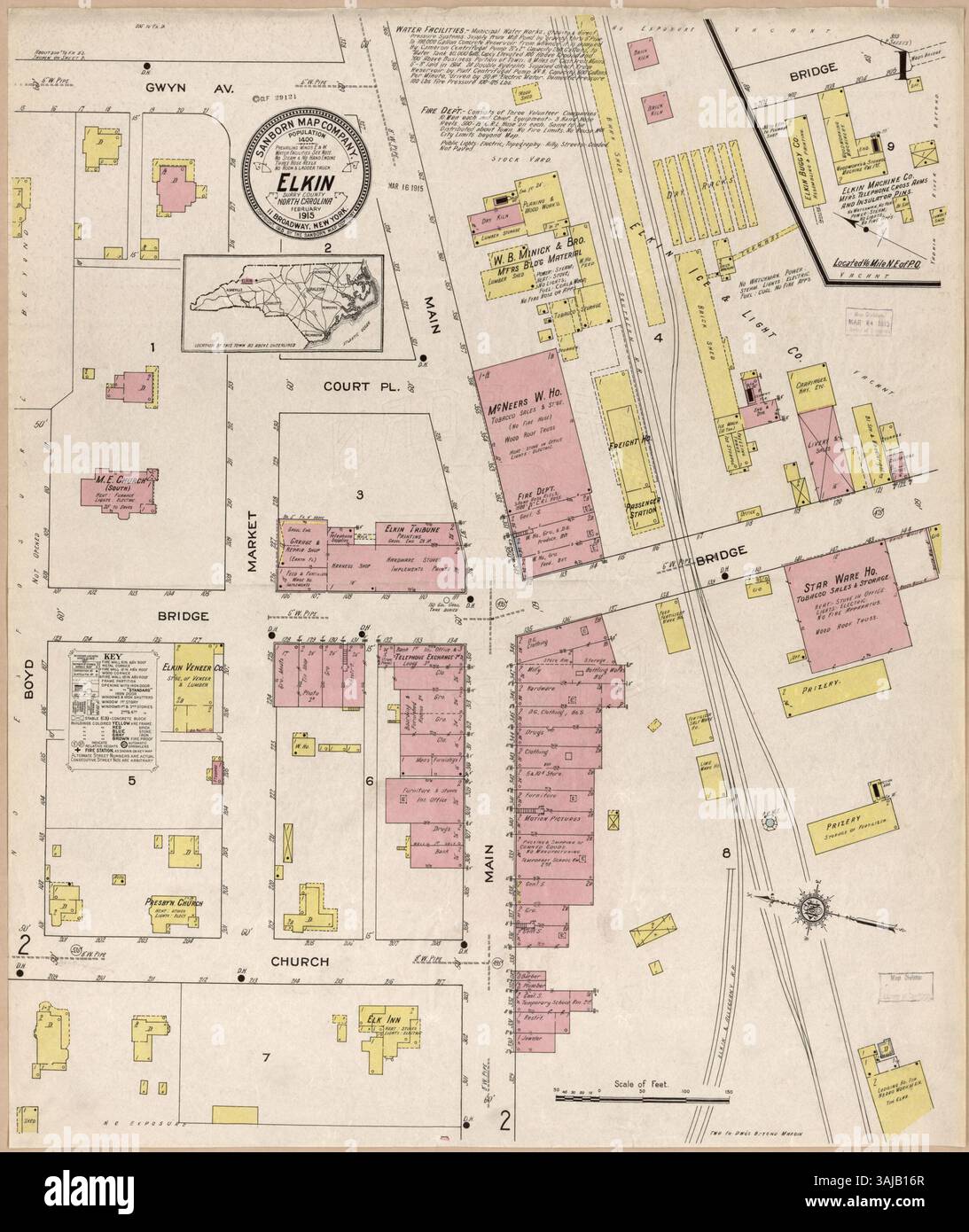 This Sanborn Fire Insurance Map from February 1915 offers a detailed ...