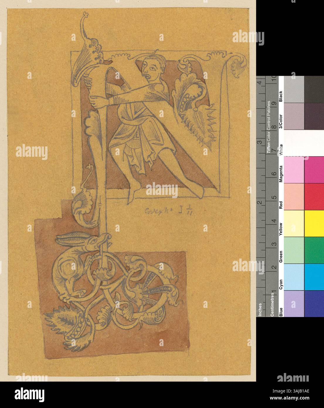 This print depicts an excerpt from the manuscript 'Augustinus de ...