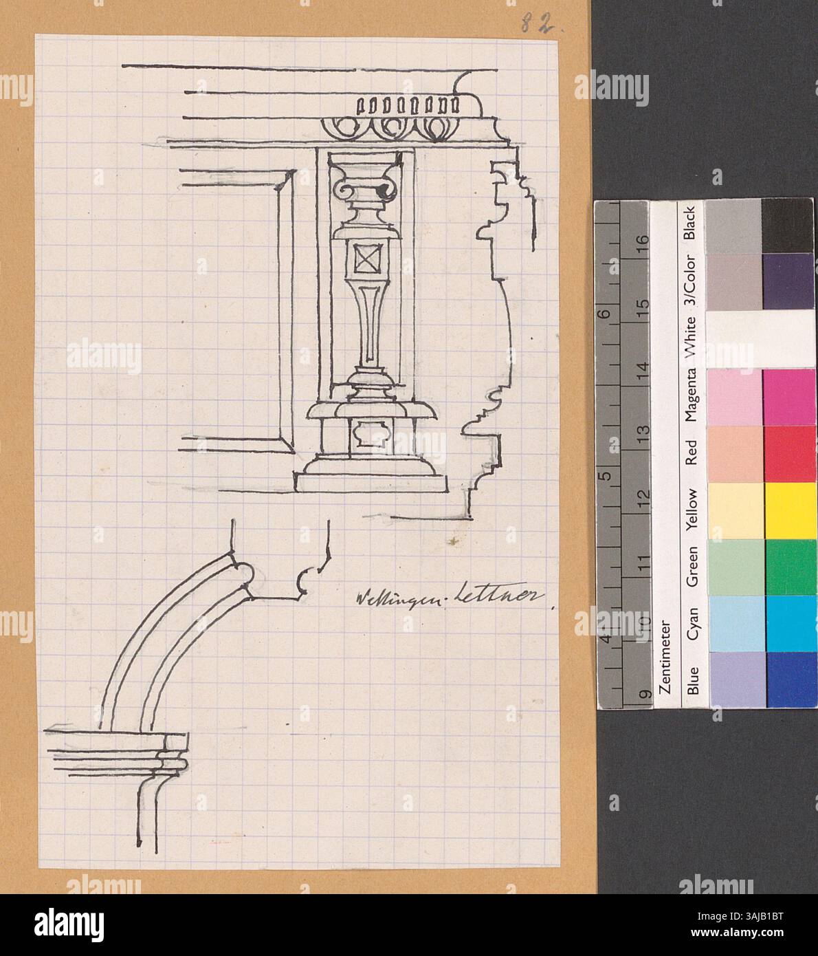 The image features two sections of the lectern in the Wettingen ...