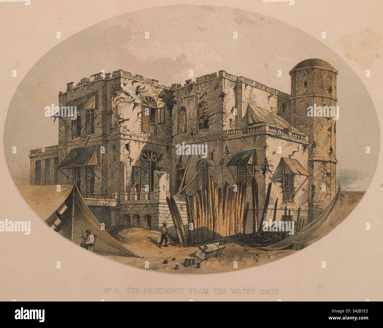 This print from the Siege of Lucknow depicts the Residency from the ...