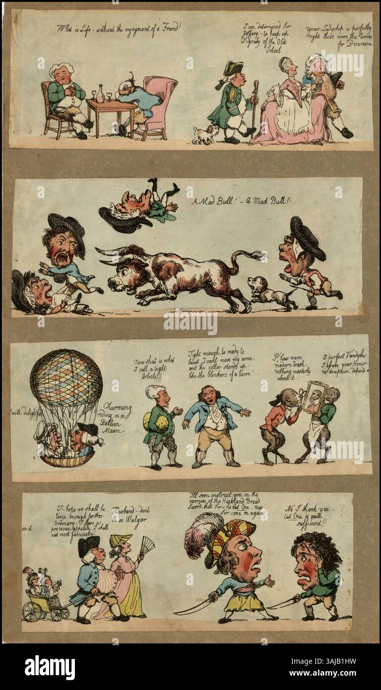 British cartoon strips from the 1840s, illustrating social and ...