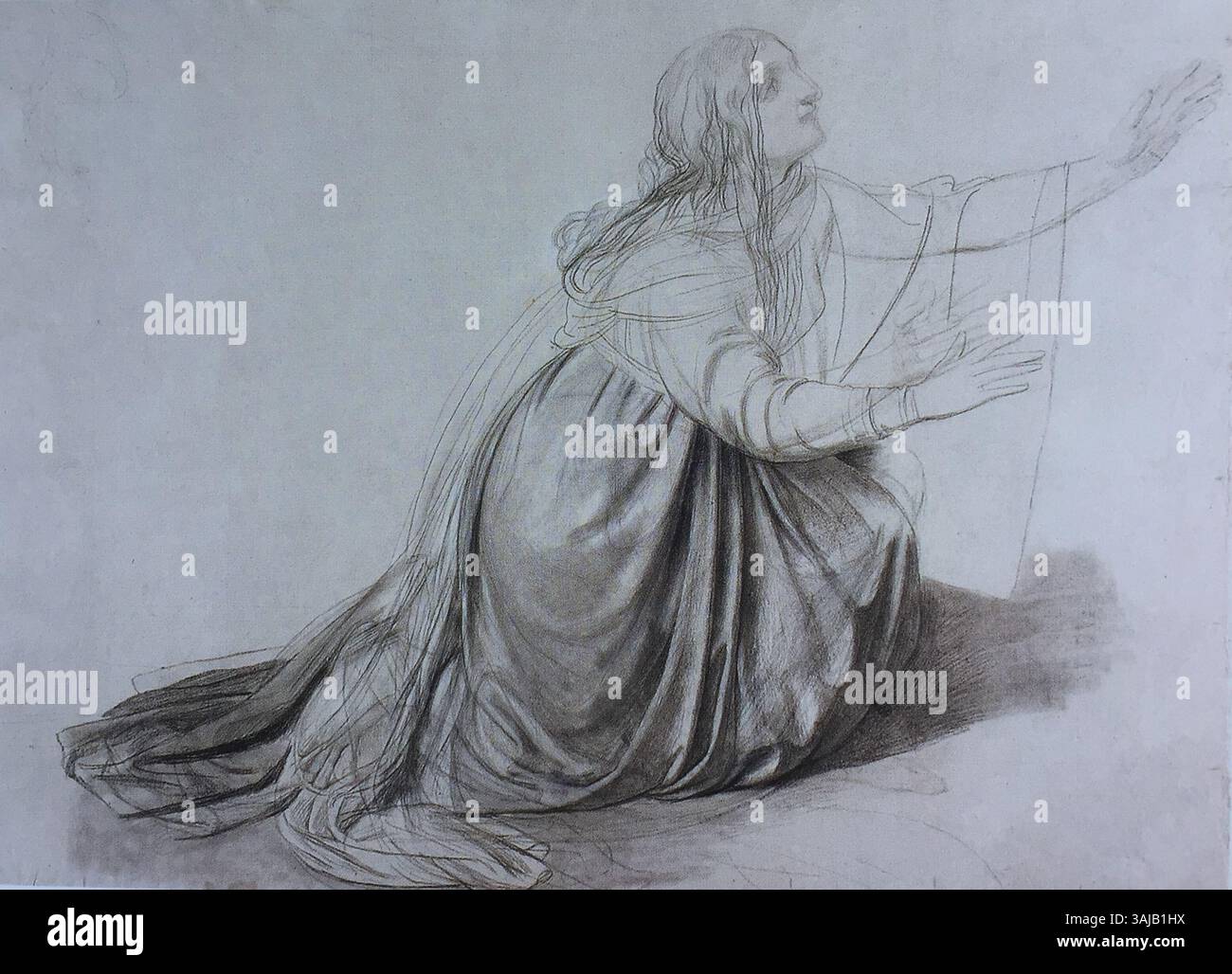 Drawing by Alexander Ivanov, titled 'Mary Magdalene on Bended Knees ...