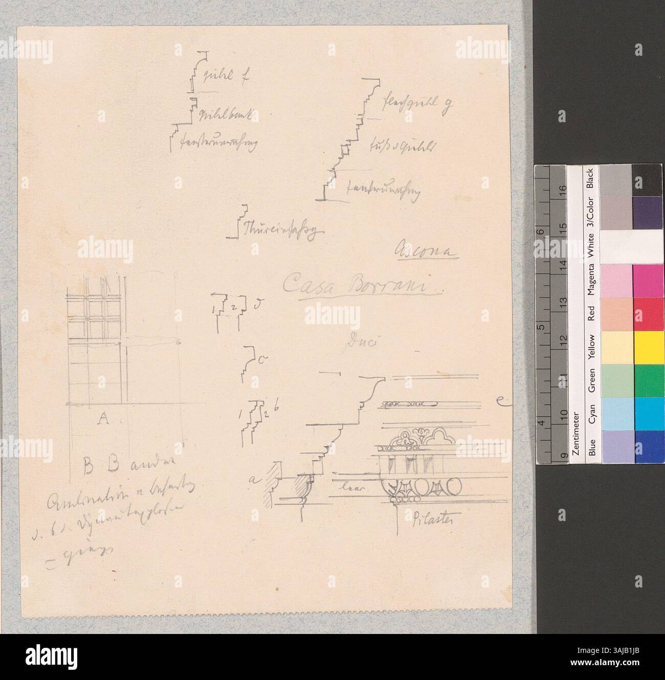 This 1881 drawing by Johann Rudolf Rahn shows architectural details of ...