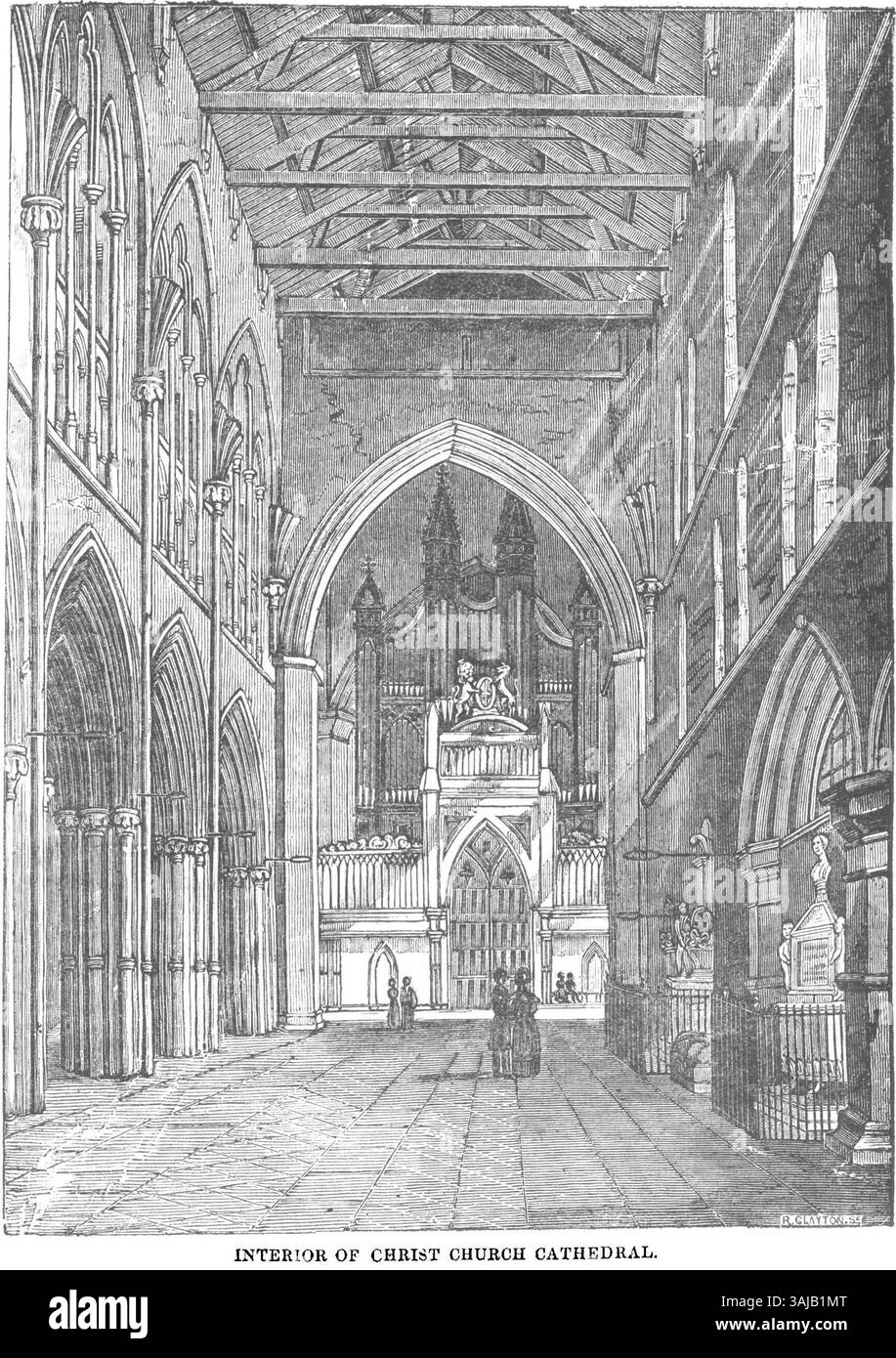 The interior view of Christ Church Cathedral in Dublin from 1835 ...