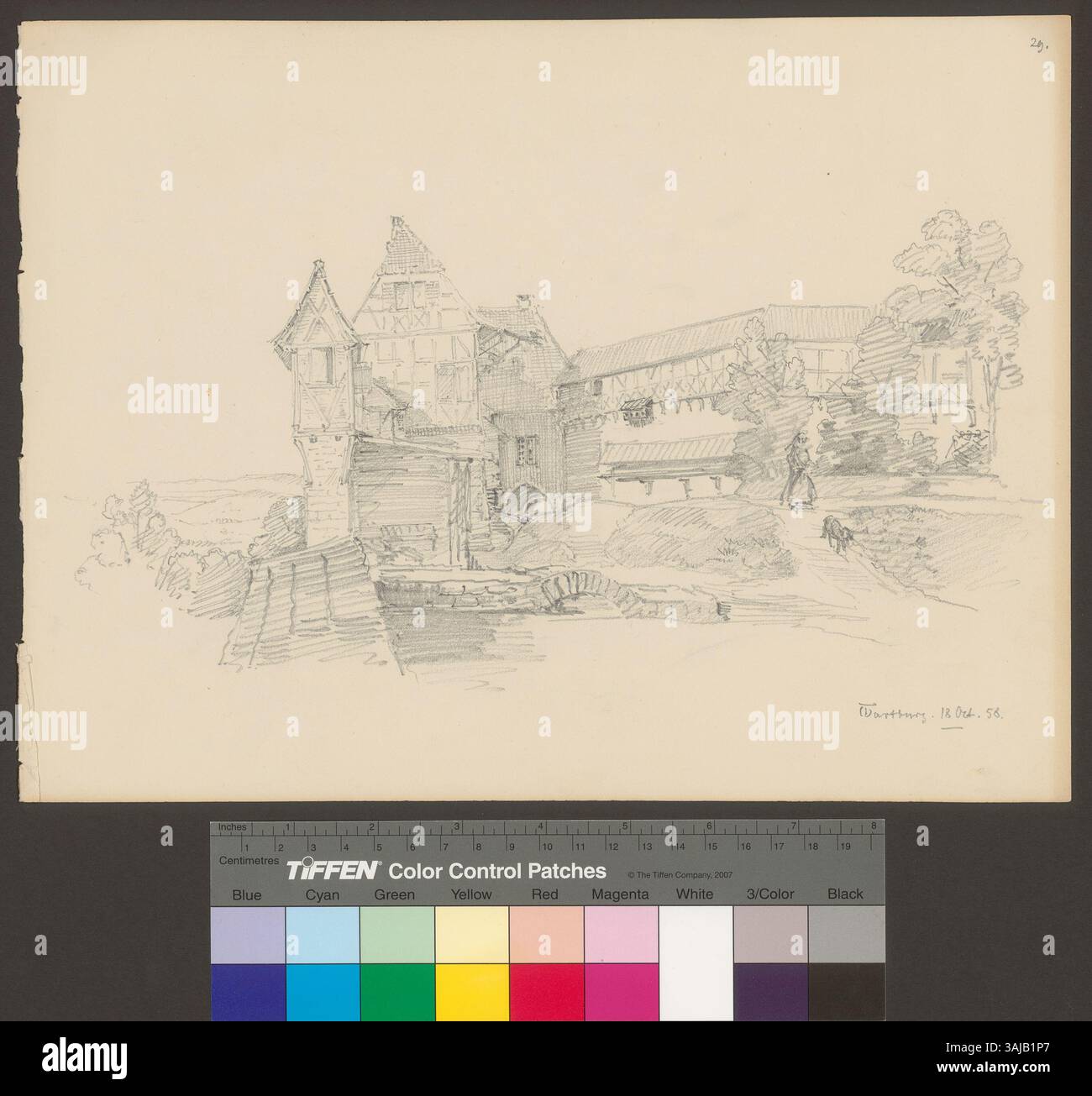 This 1858 illustration by Johann Rudolf Rahn shows the Wartburg Castle ...
