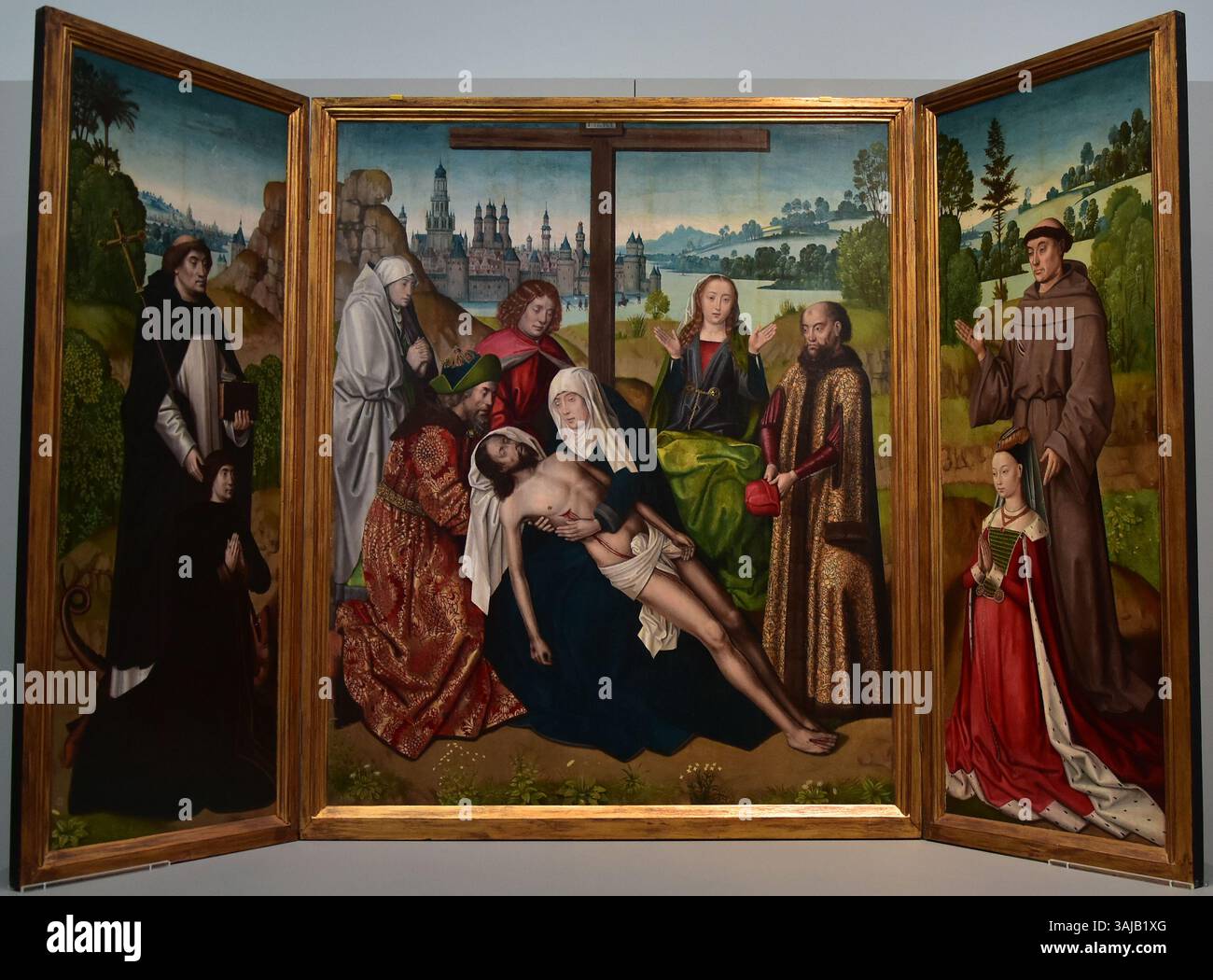 Triptych by Master of the Legend of Saint Lucy, depicting the mourning ...