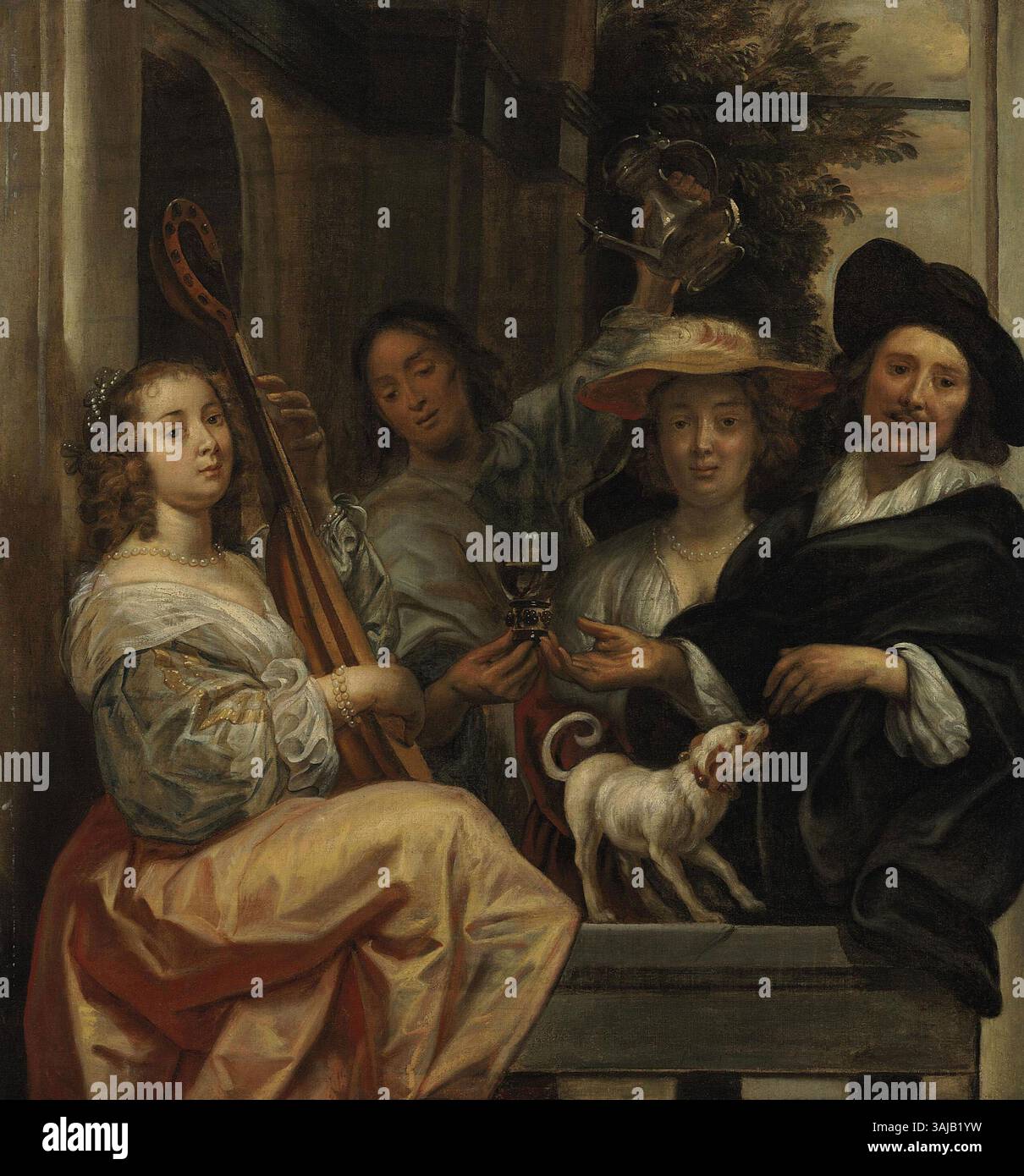 This 17th-century oil painting by Jacob Jordaens features a group ...