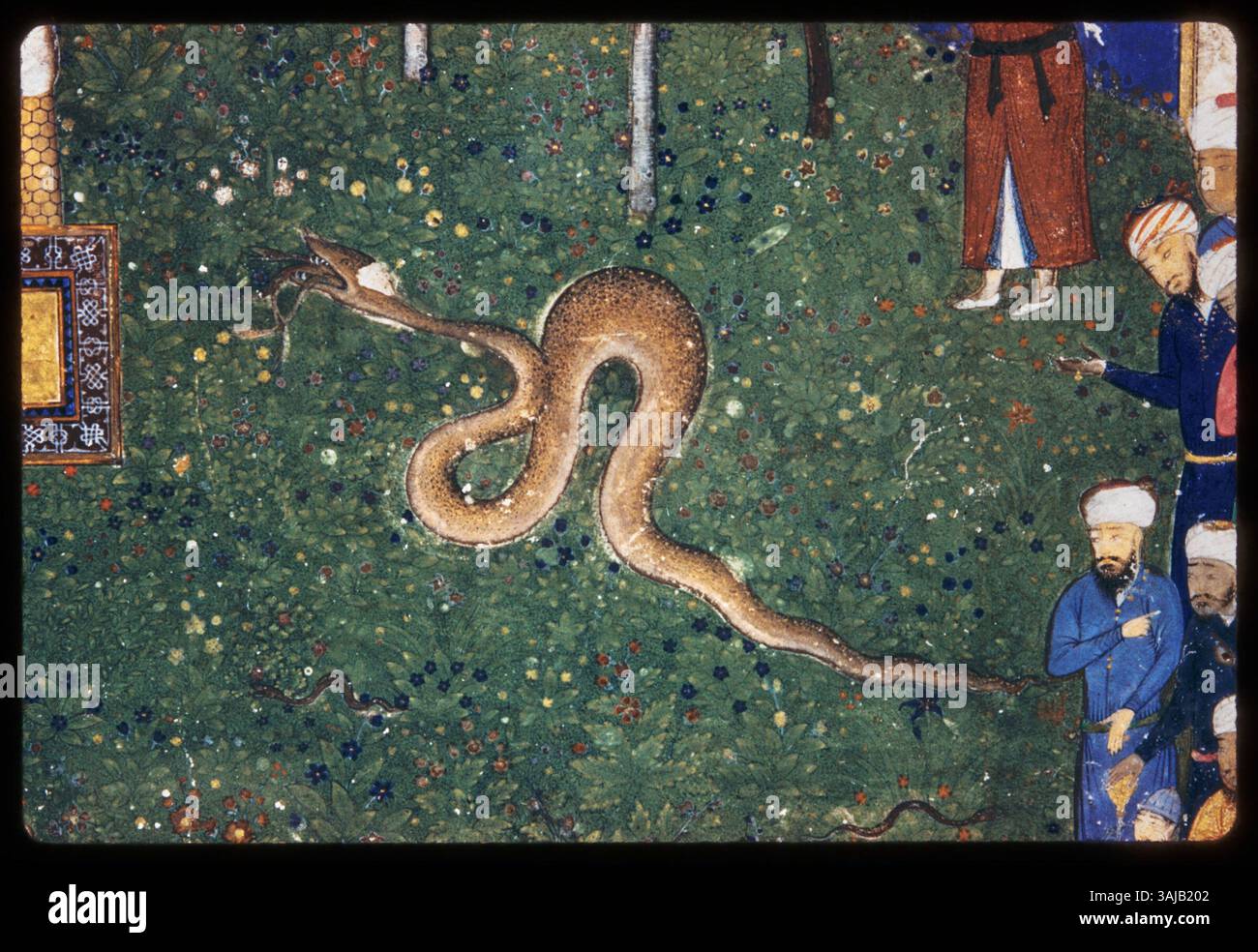 A striking detail from the 1470 manuscript of the Tarikh of Tabari ...